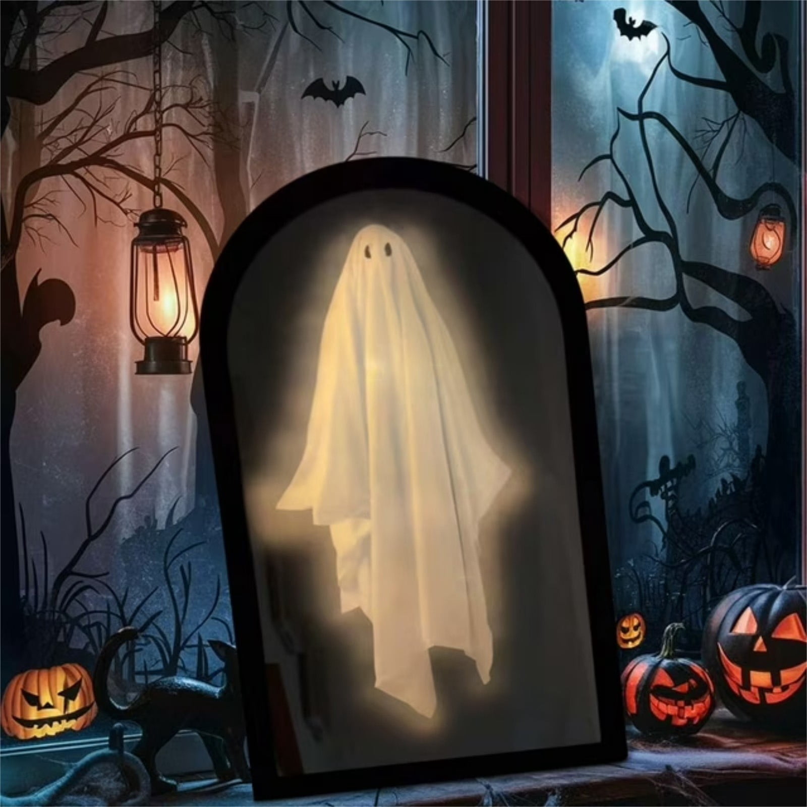 Halloween Novelty Mirror With Creepy Eyes, Ologram Mirror LED Lit ...