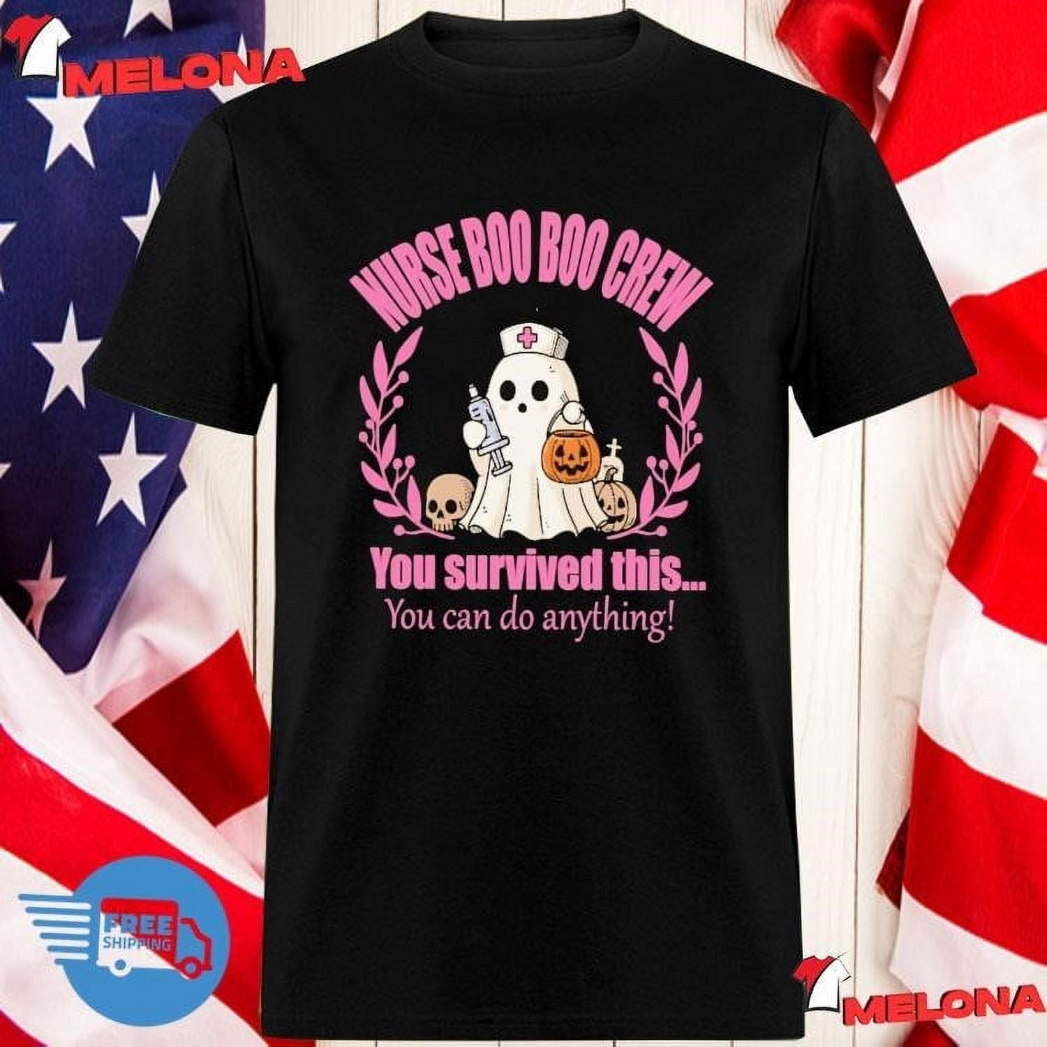 Halloween Nurse Cute Ghost Boo Boo Crew Shirt - Walmart.com