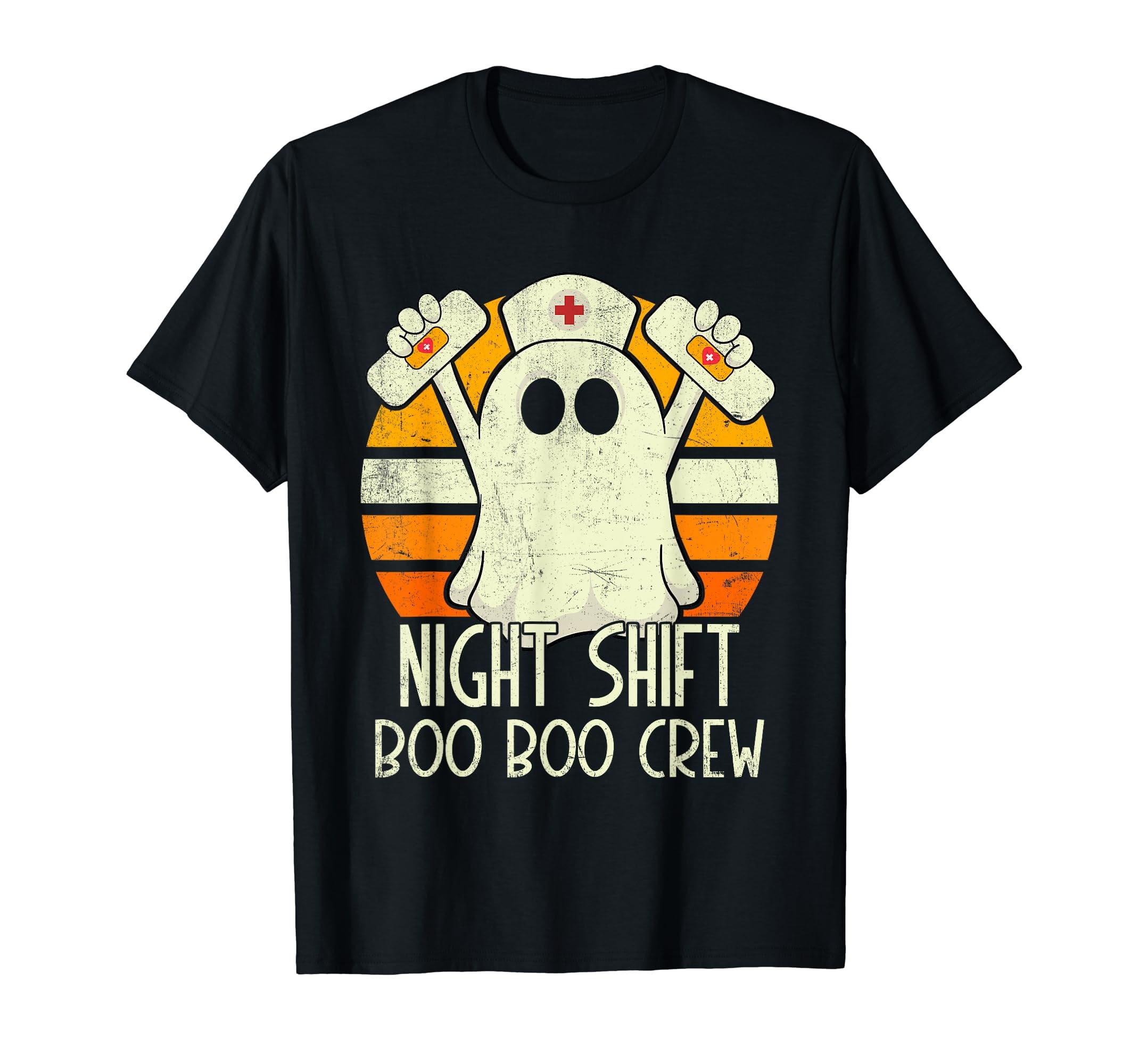 Halloween Nurse Night Shift Boo Crew Funny Ghost Men Nurse T-Shirt ...