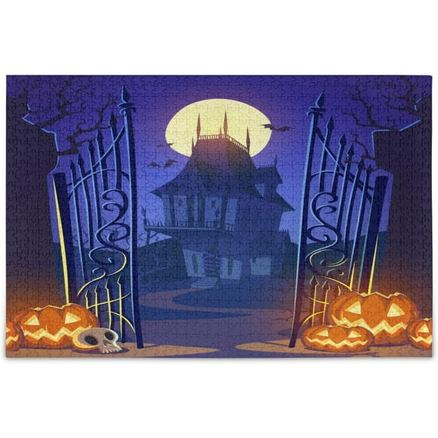 Halloween Old Haunted House Jigsaw Puzzle 500 Pieces, Die-Cut Puzzle ...