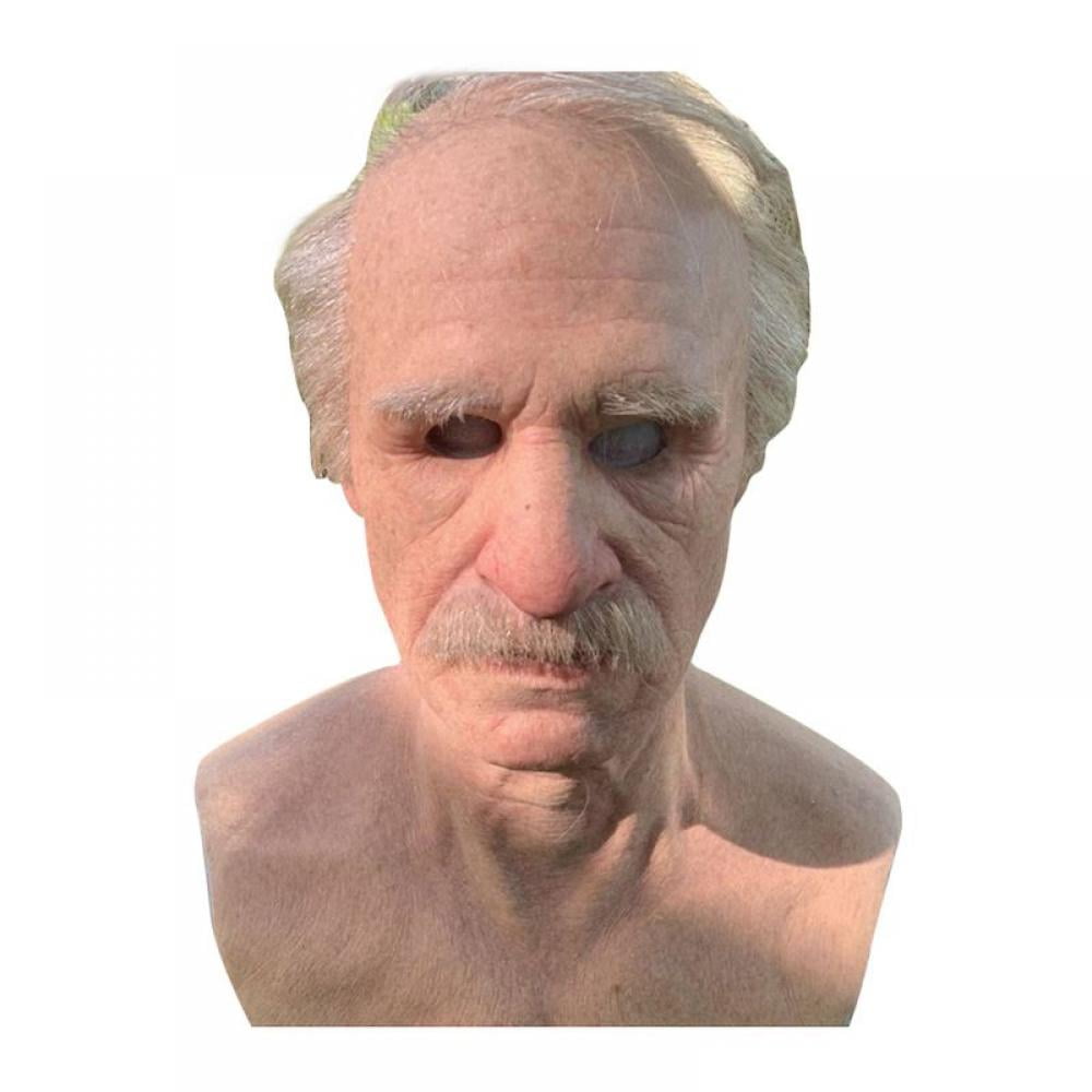 Halloween Old Man Mask Realistic Human Wrinkle Face Mask Novelty ...