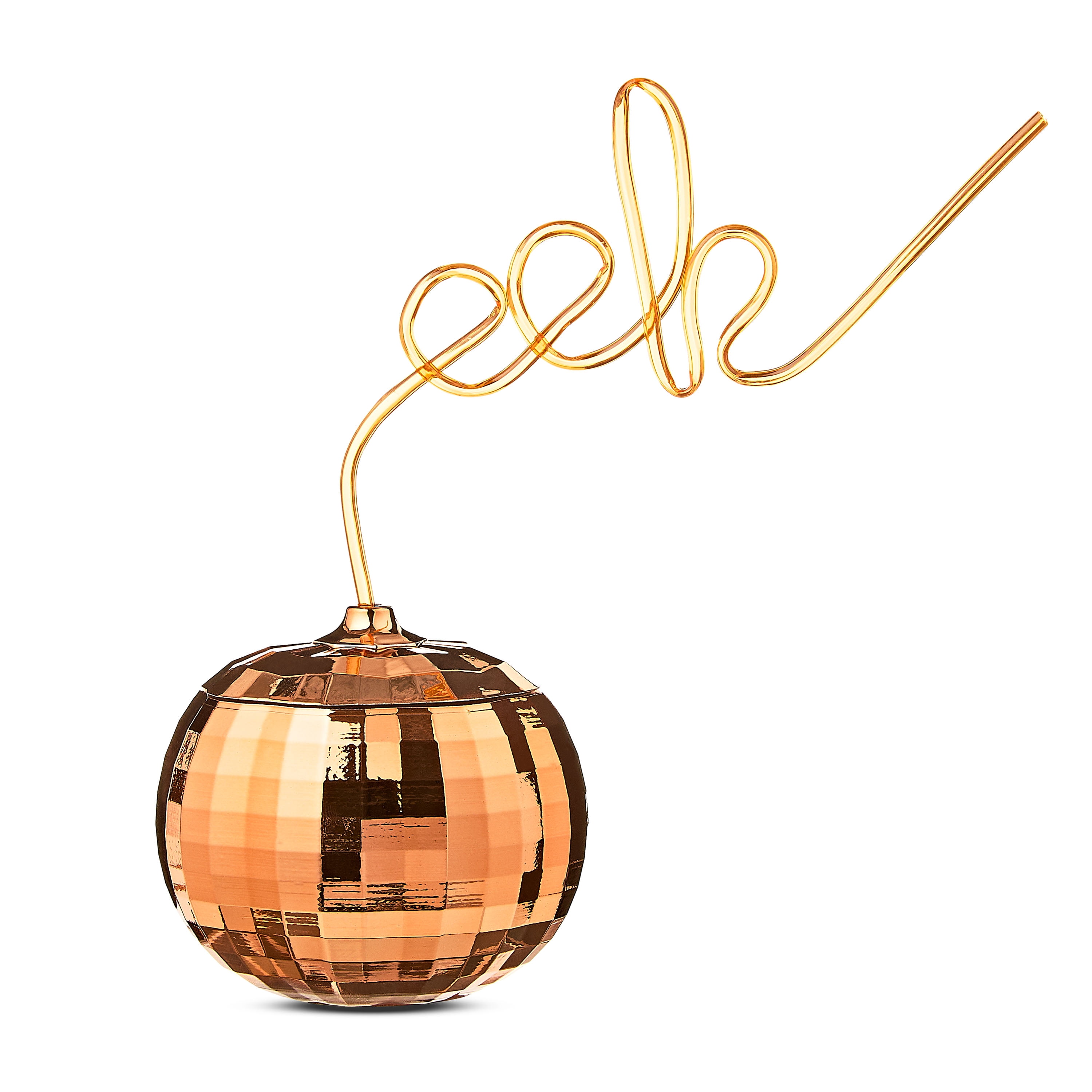 Halloween Orange EEK Curly Straw Disco Ball Pumpkin Plastic Tumbler, 7. ...