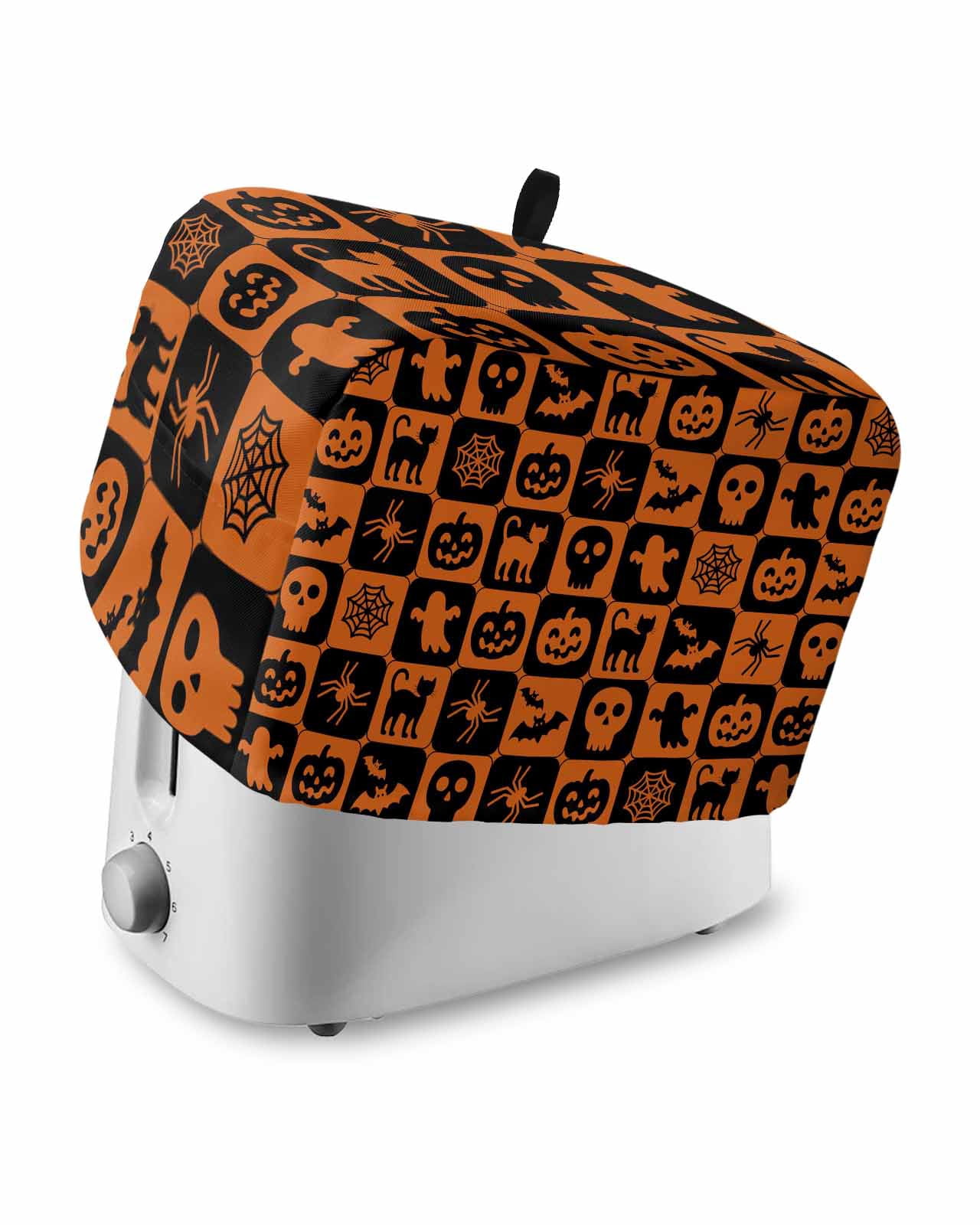 Halloween Orange Plaid Small Toaster Cover 2 Slice, Kitchen Appliance ...