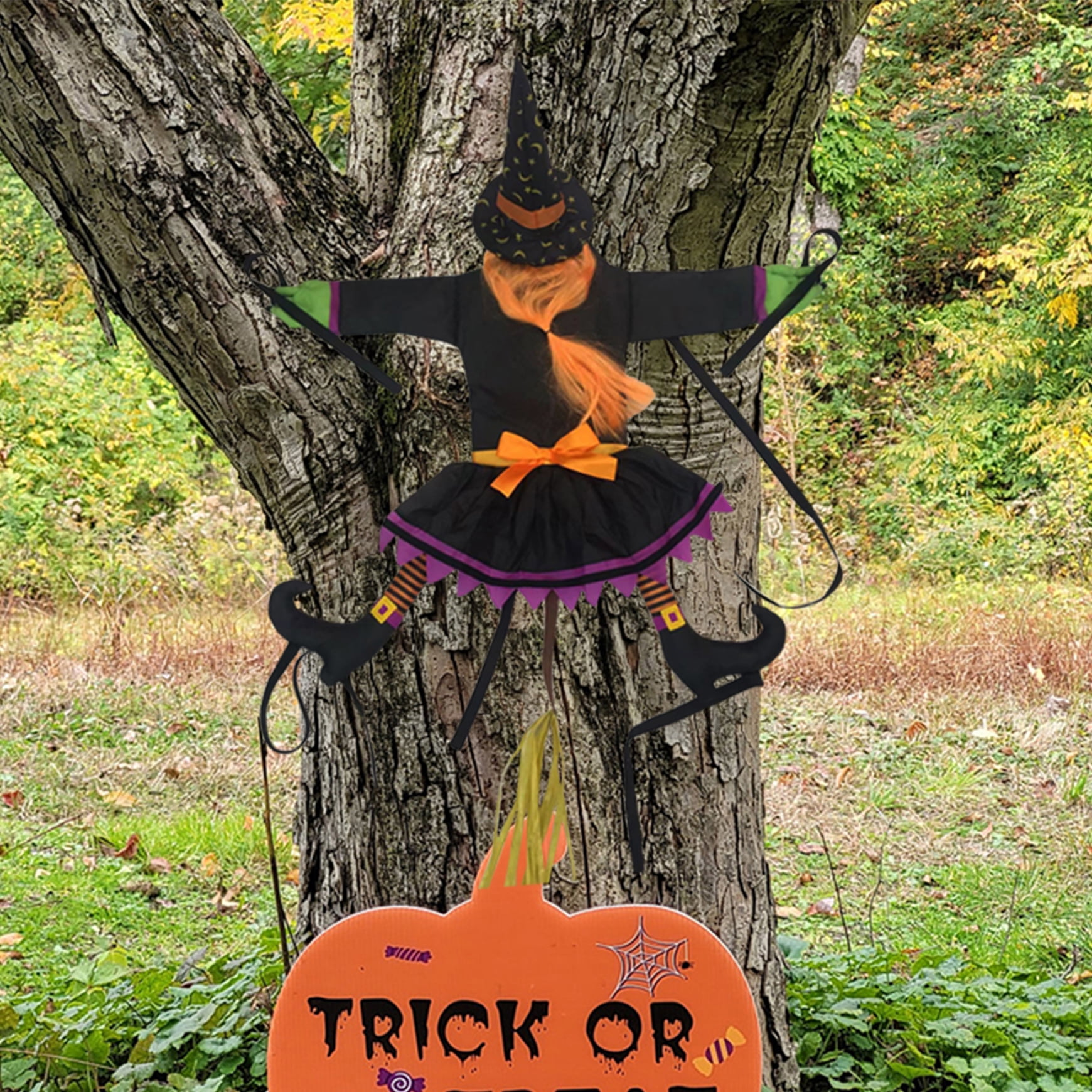 Halloween Outdoor Decoration, 40 Crashing Witch into Tree Halloween ...