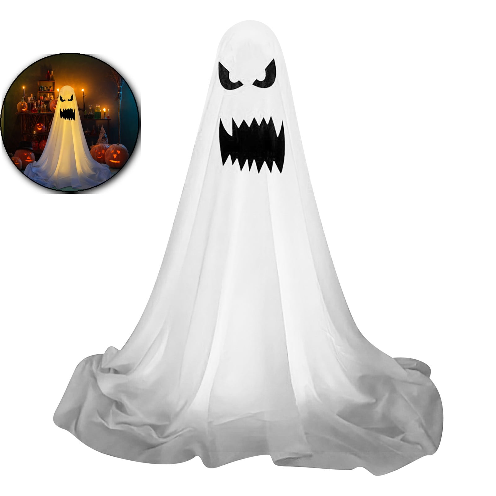 Halloween Outdoor Decorations - DIY Large Glowing White Cloth Ghosts ...
