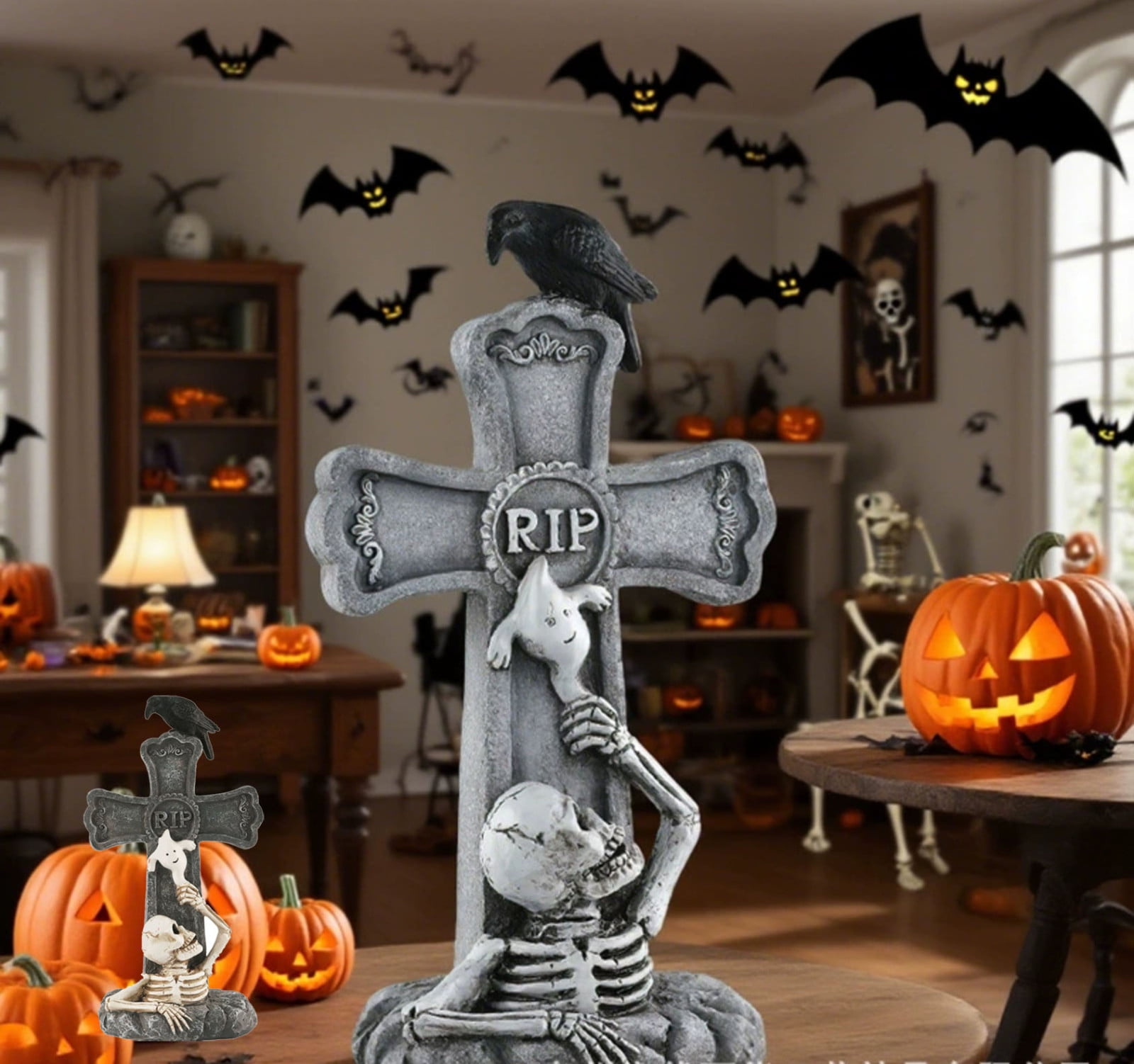 Halloween Outdoor Graveyard Tombstone Decorations - Set of Realistic ...