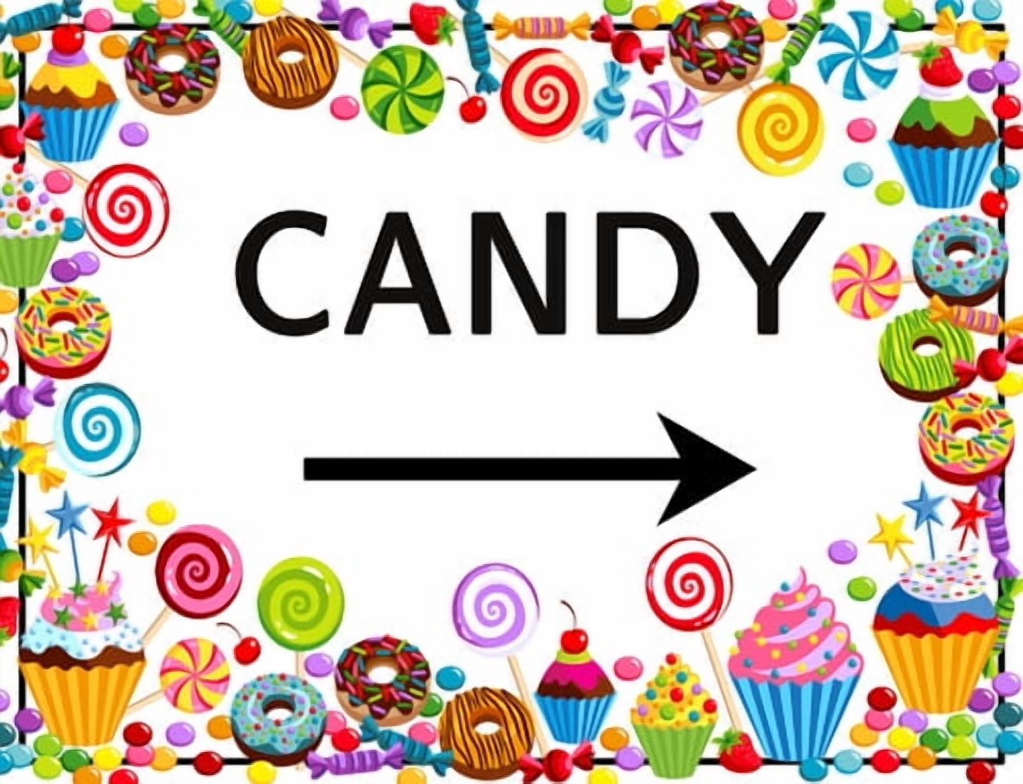 Halloween Outdoor Sign Candy This Way With Right Arrow Yard Sign Trick ...