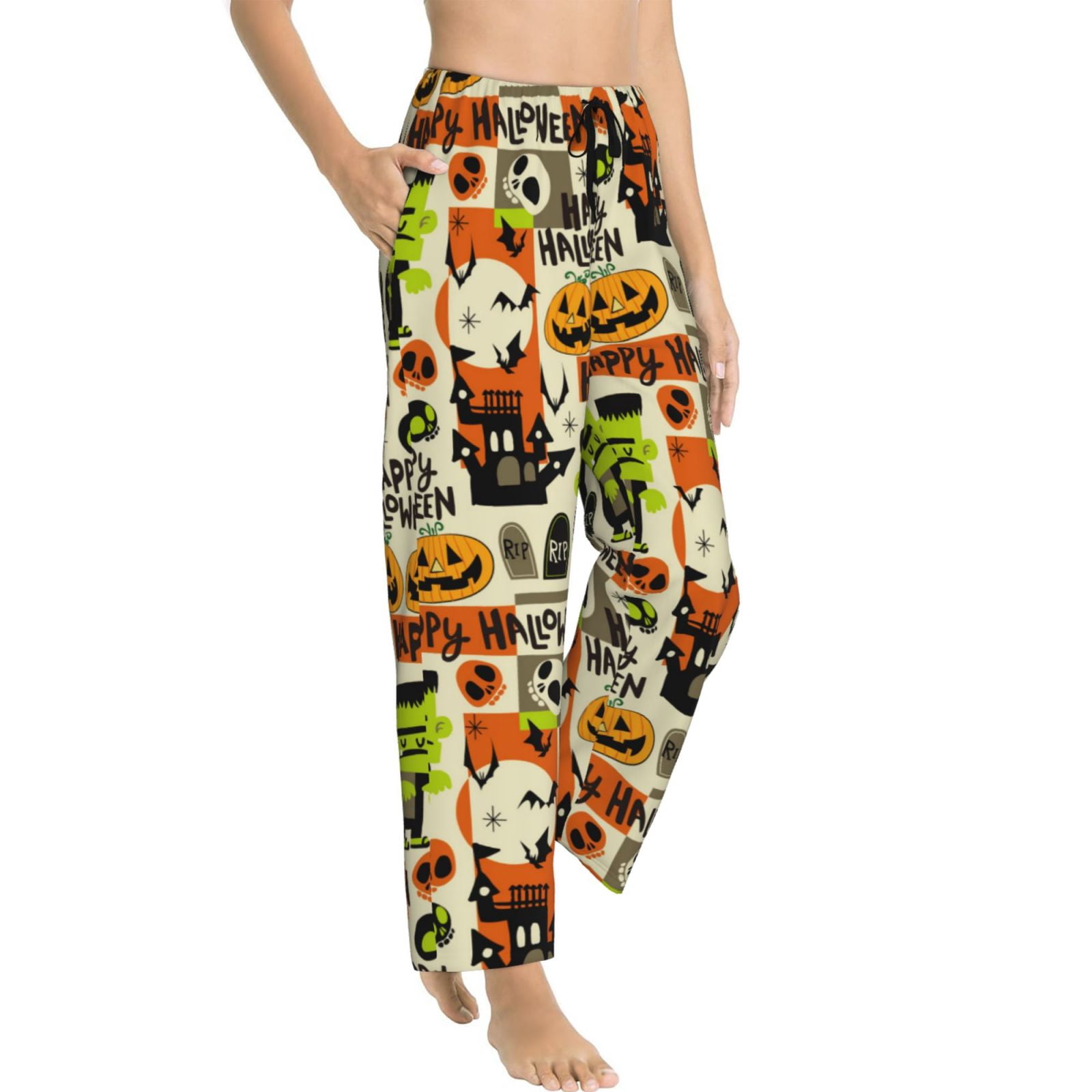Halloween Pajama Pants Women, halloween pumpkins happy Halloween ...