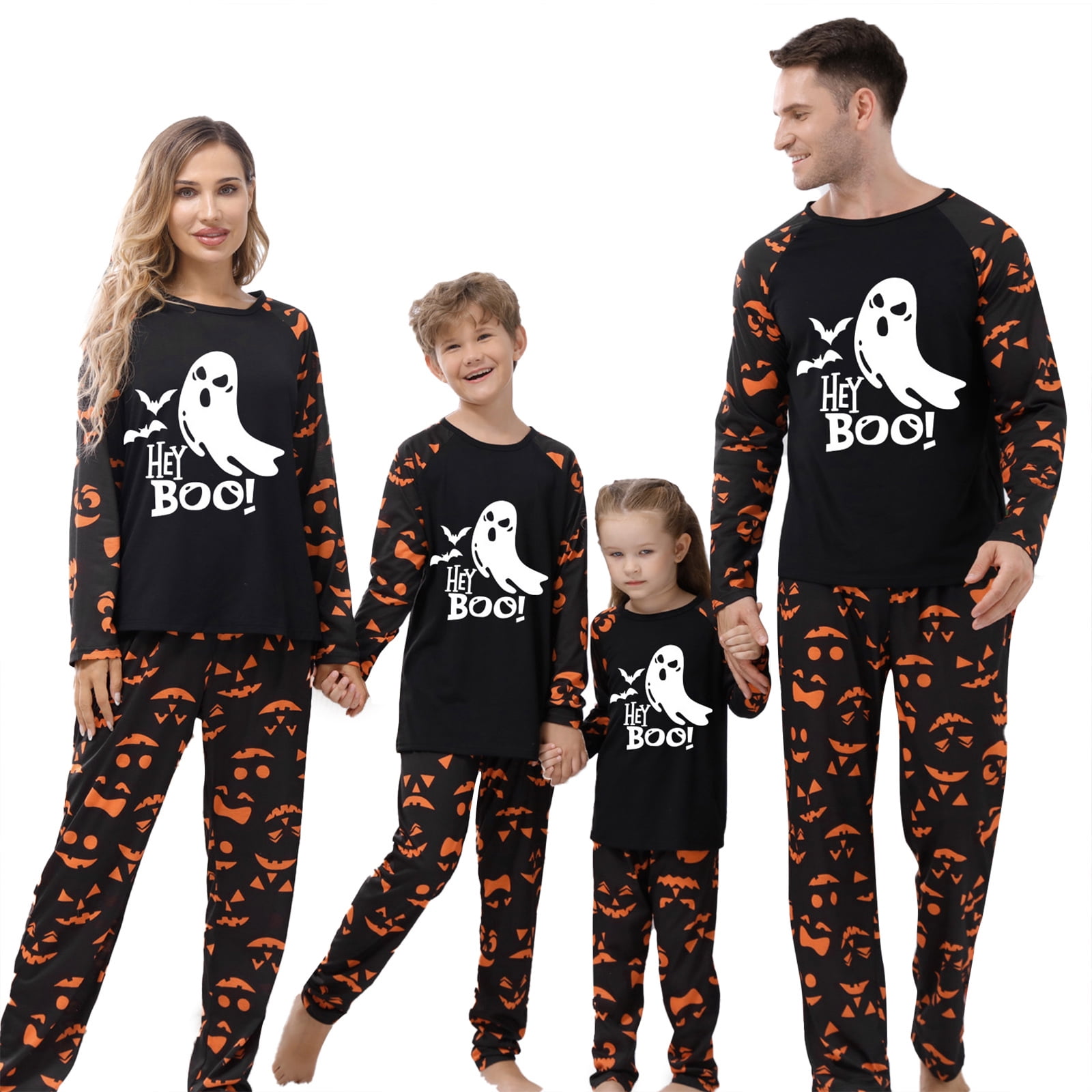 Halloween Pajamas for Family Glow In The Dark Ghost Print Long Sleeve ...