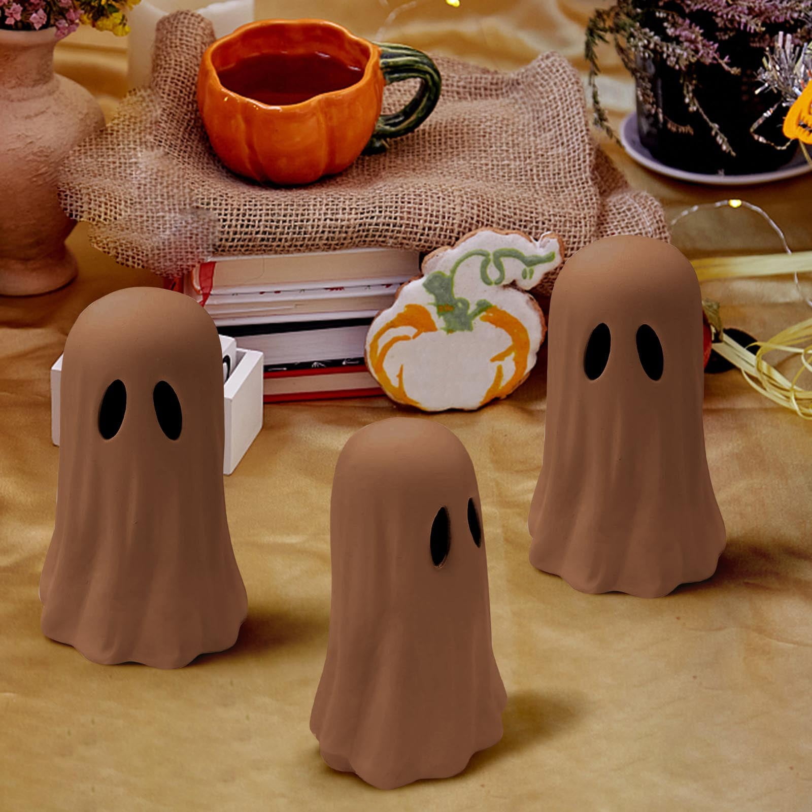 Halloween Paper Mache Ghost Tabletop Decoration, Paper Mache Ghost ...