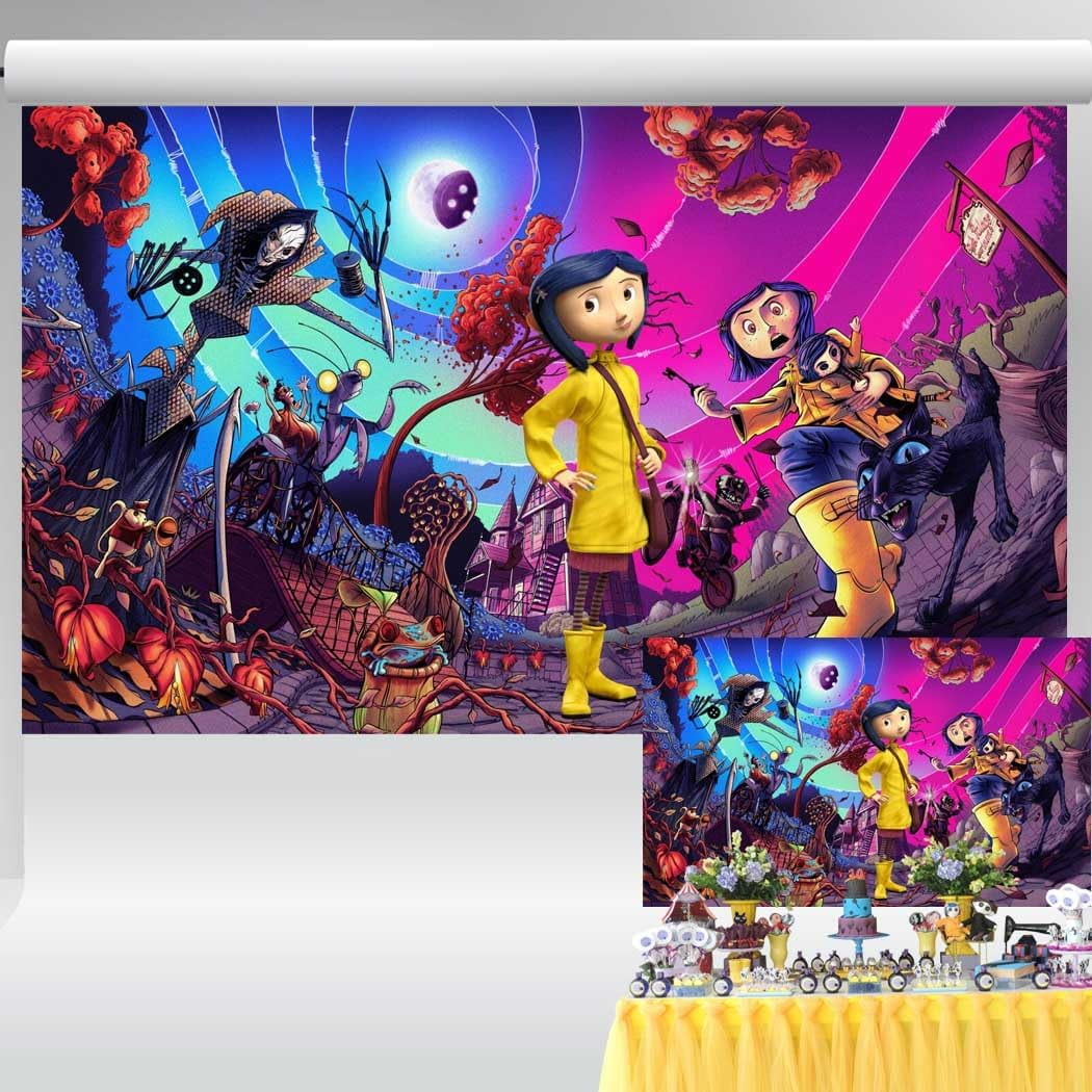 Halloween Party Backdrop Cartoon Movie Theme Photo Background Gothic ...
