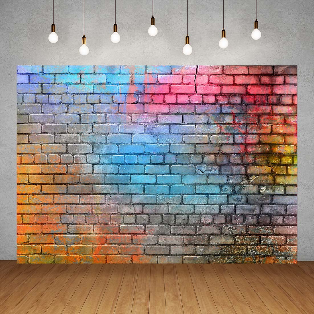 Halloween Party Backdrop Colorful Graffiti Brick Wall Vinyl Photography ...