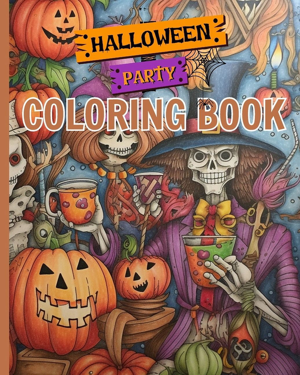 Halloween Party Coloring Book: Fun And Easy Coloring Book of Halloween ...