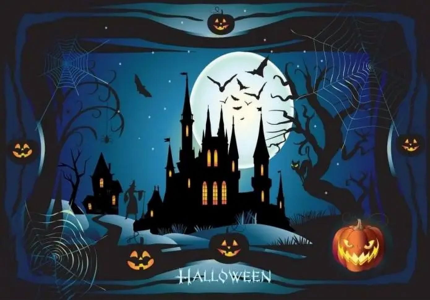 Halloween Party Custom Birthday Backdrop Background Gloomy Woods ...