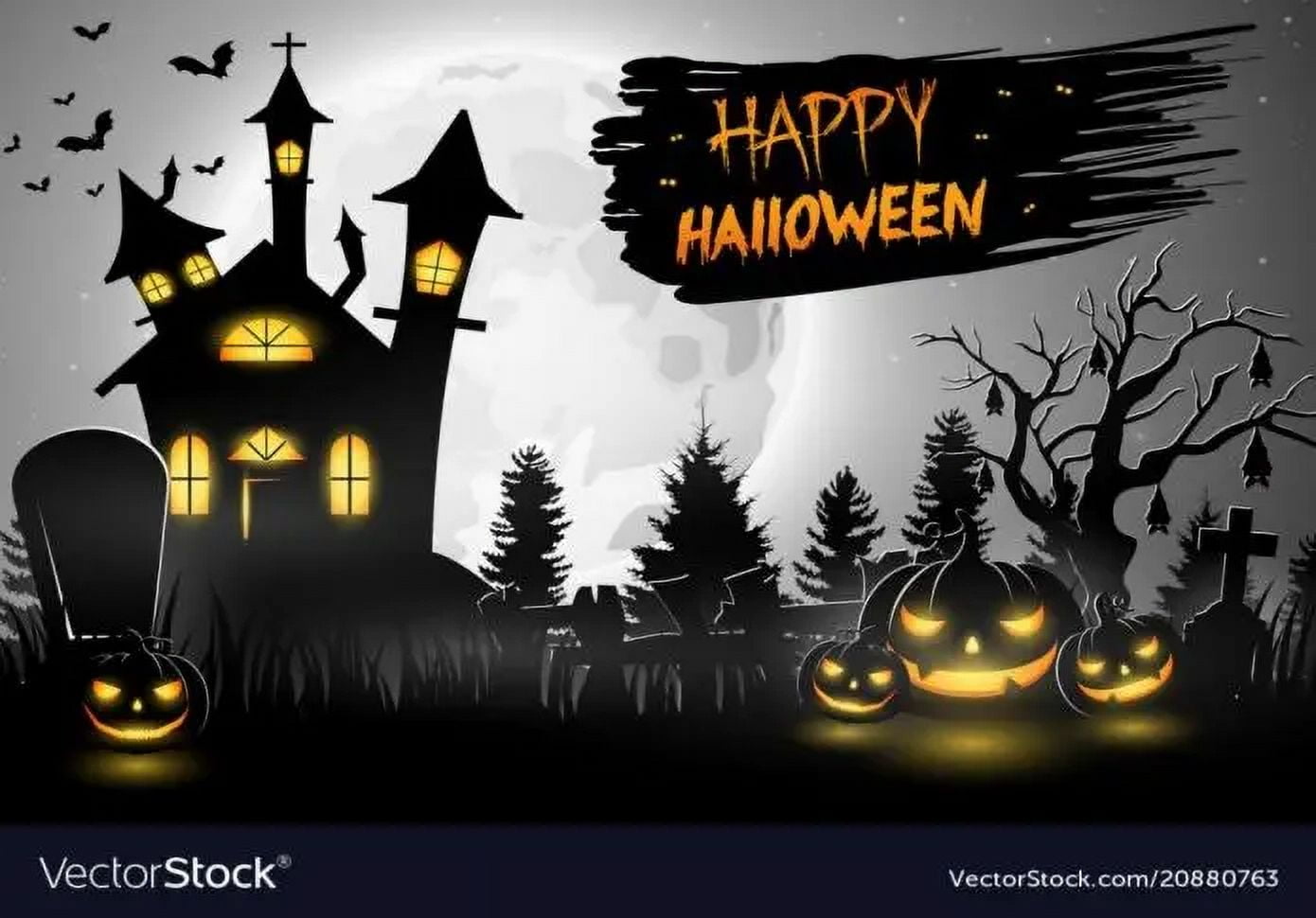 Halloween Party Custom Birthday Backdrop Background Gloomy Woods ...