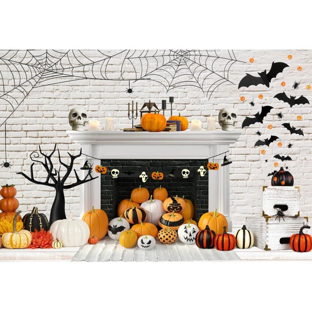 Halloween Party Decoration Background Pumpkin Maple Leaf Autumn ...