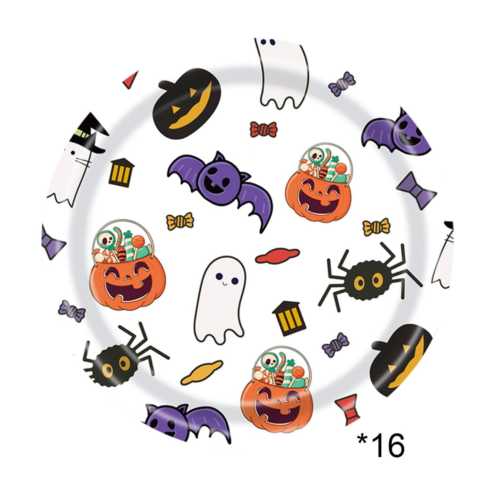 Halloween Party Decorations - 16 Piece Disposable Tableware Set ...