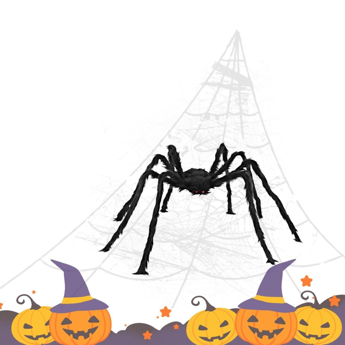 Halloween Party Decorations, Giant Plush Spider & Web Decor, Indoor ...