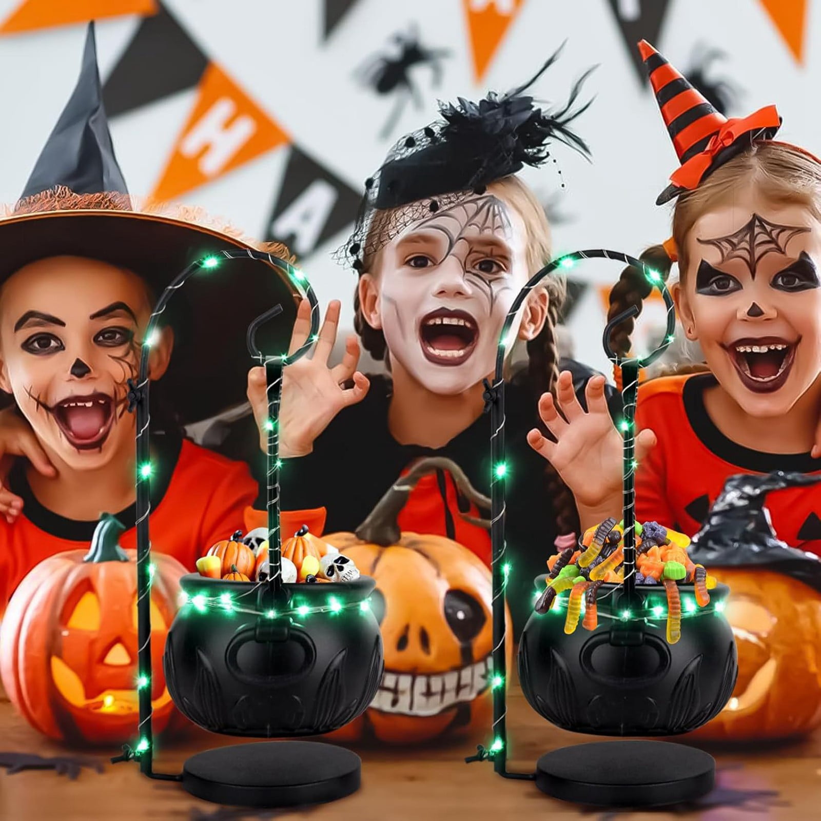 Halloween Party Decorations Witch Pot Set, With Base Bracket Hook ...