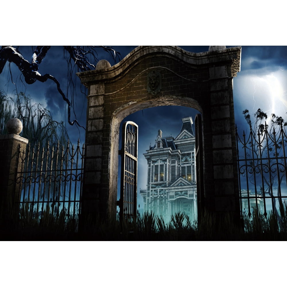 Halloween Party Photography Backdrop Full Moon Night Forest Tomb ...