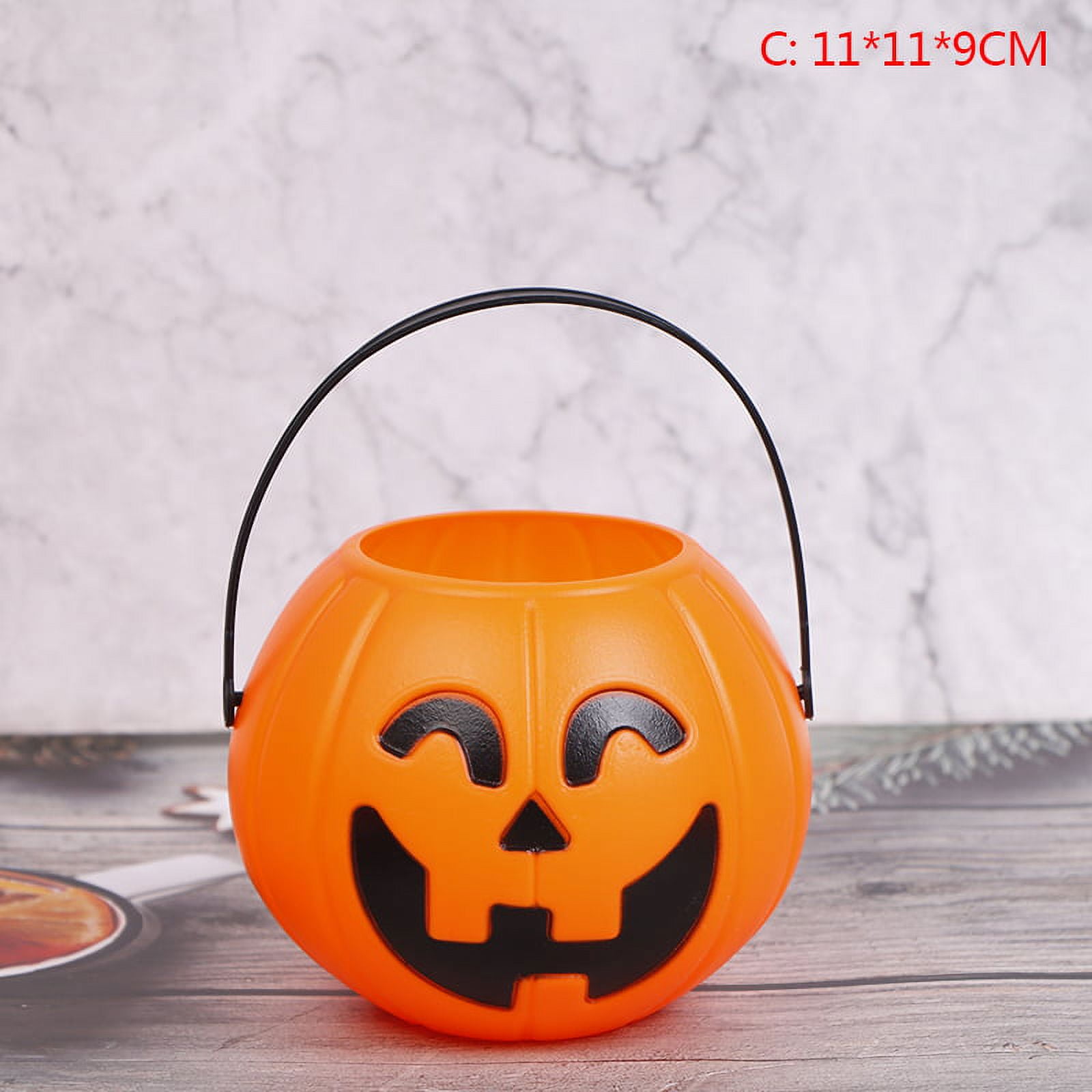 Halloween Party Props Plastic Pumpkin Bucket Decorate Halloween ...