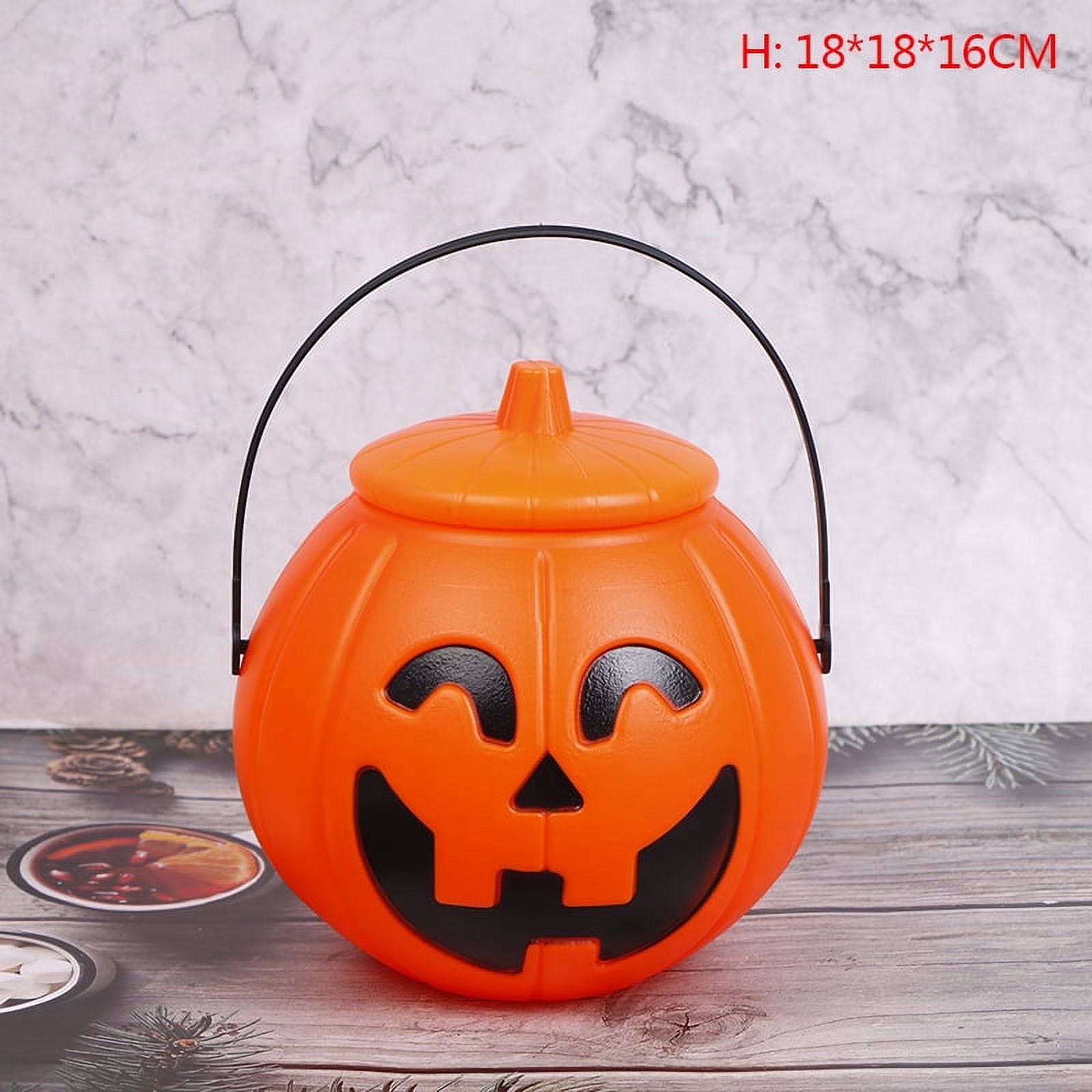 Halloween Party Props Plastic Pumpkin Bucket Decorate Halloween ...