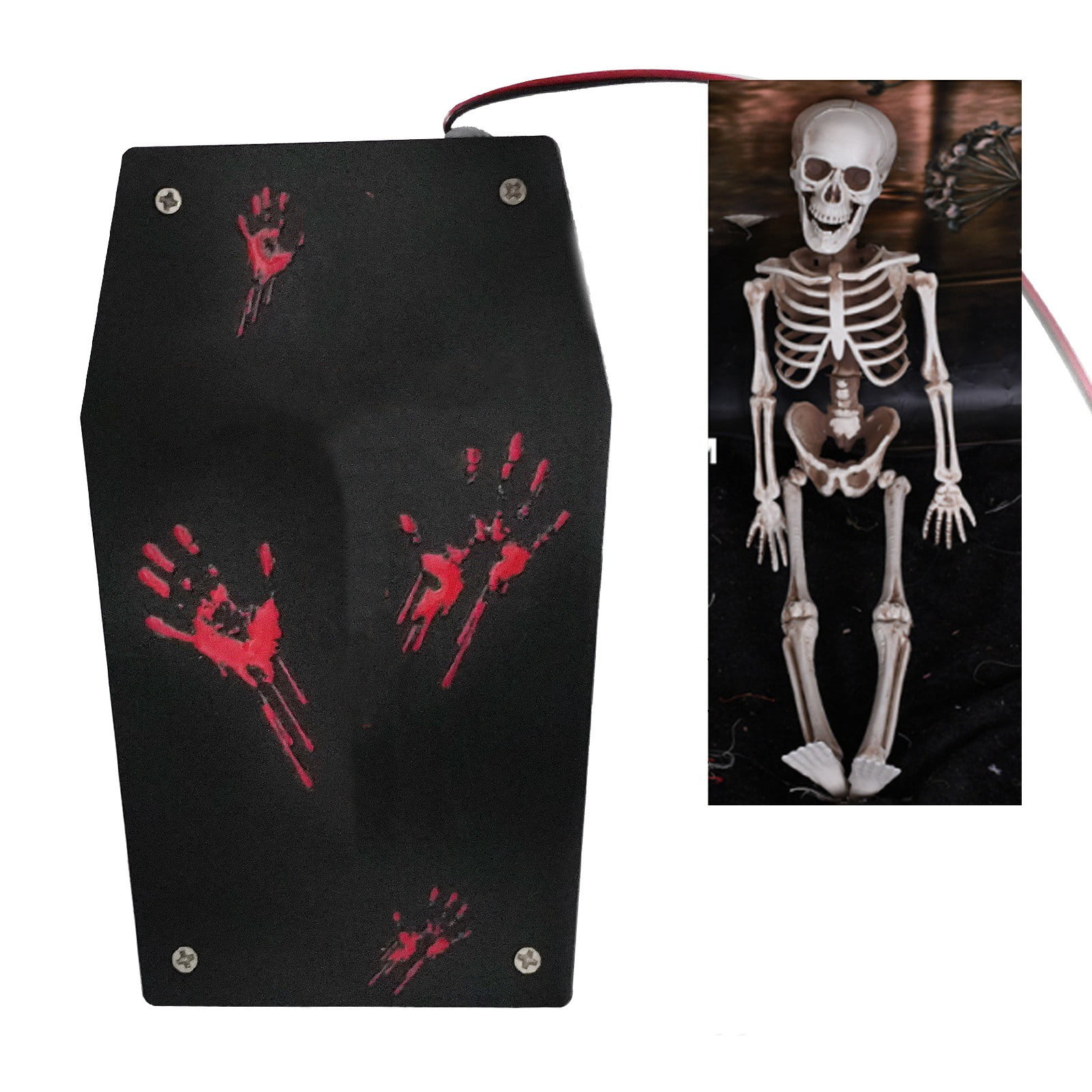 Halloween Party Supplies Animated Coffin Prop with Sound and Lights ...