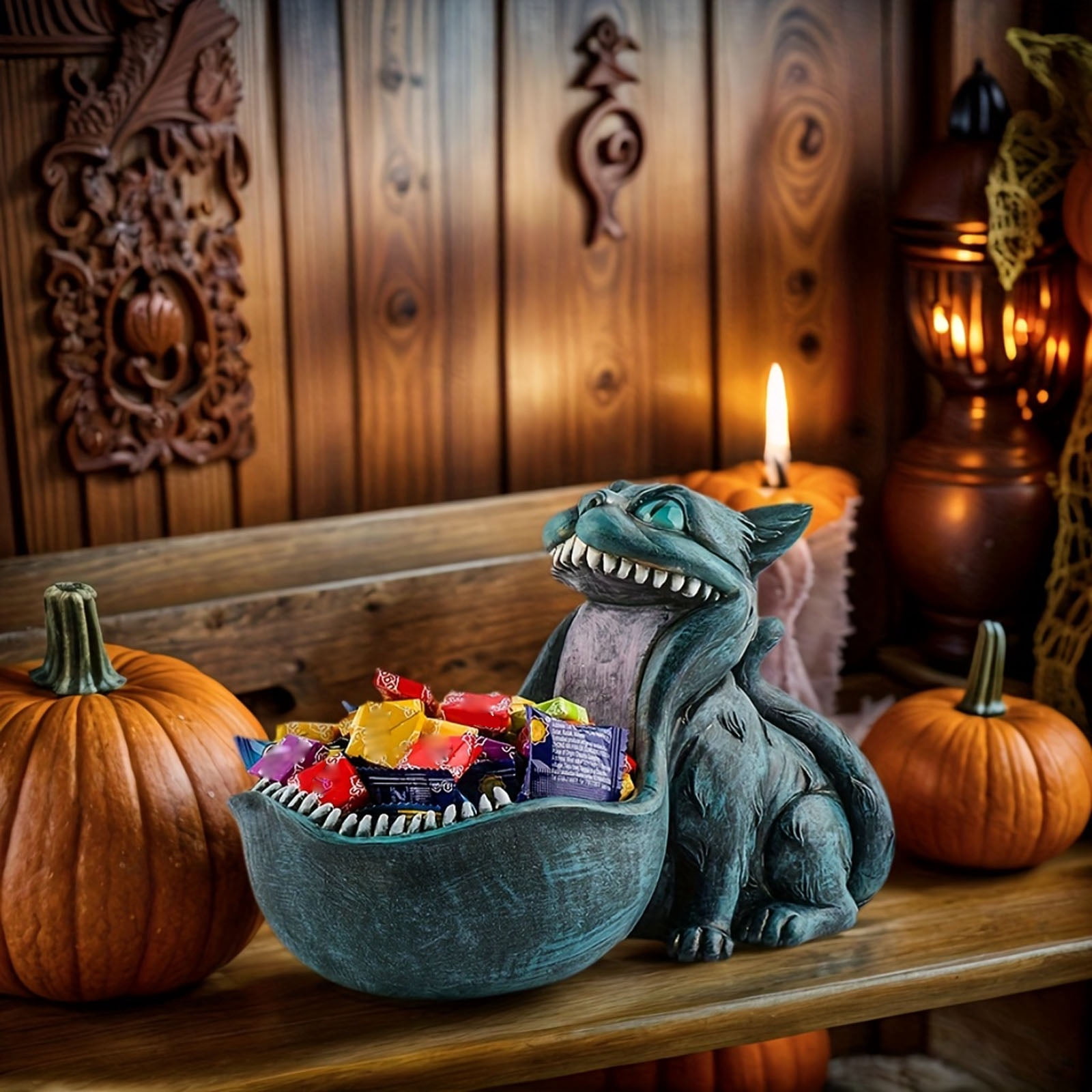 Halloween Party Supplies Cat Candy Bowl Statue Large Candy Dish For ...