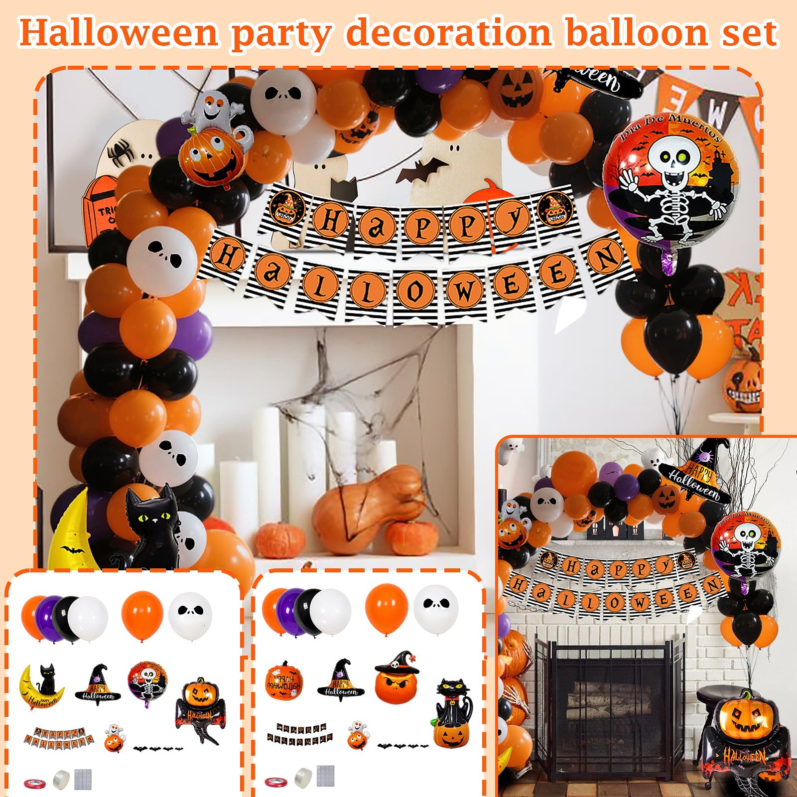 Halloween Party Supplies Halloween Party Decoration Set – Orange ...