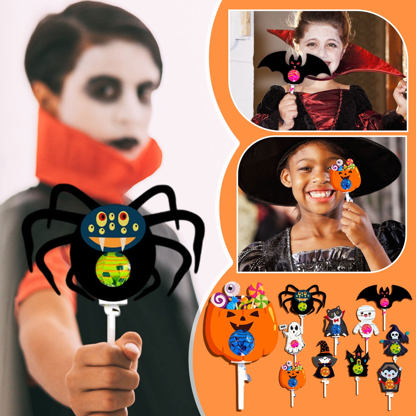 Halloween Party Supplies Lollipop Inserts 10-Pack, Surreal Dark Theme ...