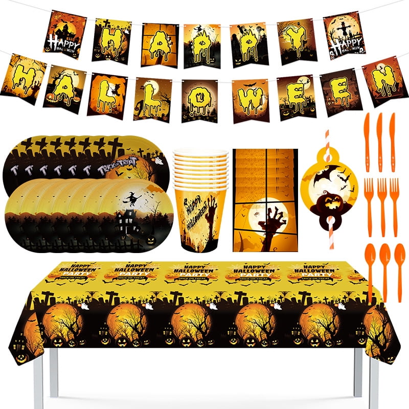 Halloween Party Supplies, Halloween Plates Napkins Party Decorations ...