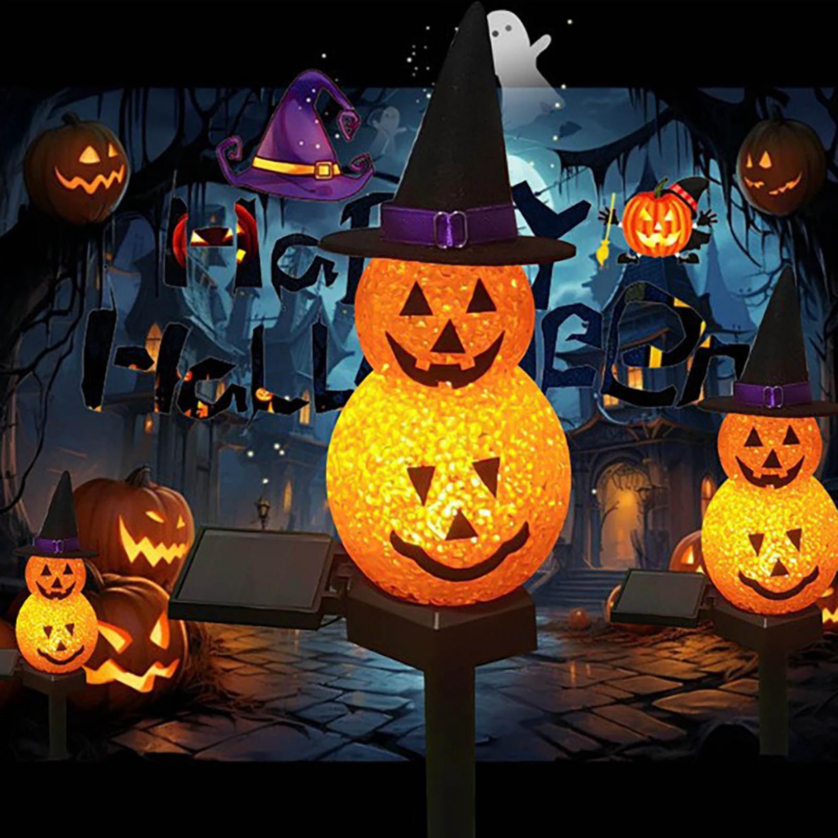 Halloween Pathway Solar Lights Pumpkin Garden Lights Waterproof LED ...