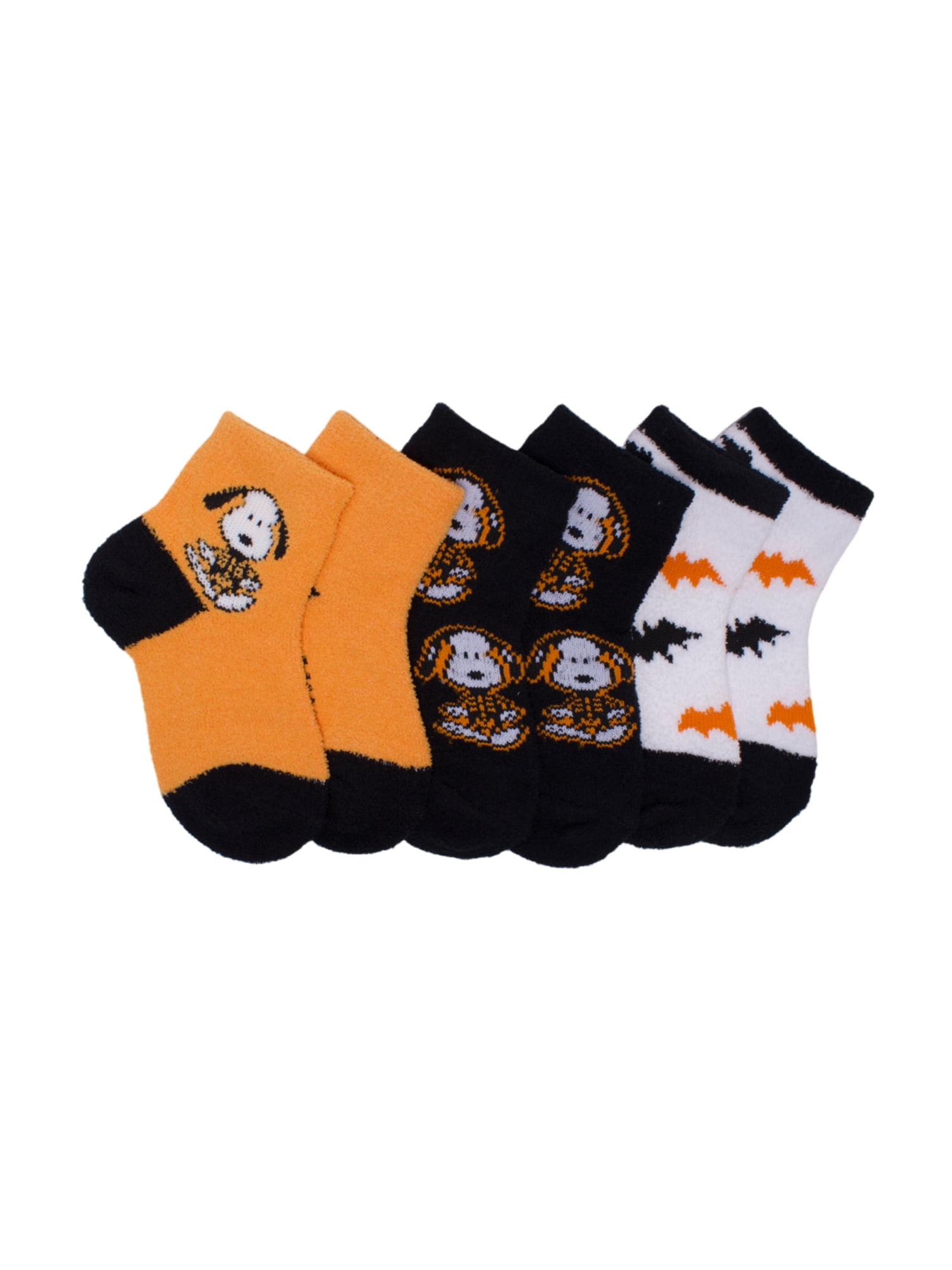 Halloween Peanuts Unisex Character Toddler Cozy Quarter Socks, 3- Pack ...