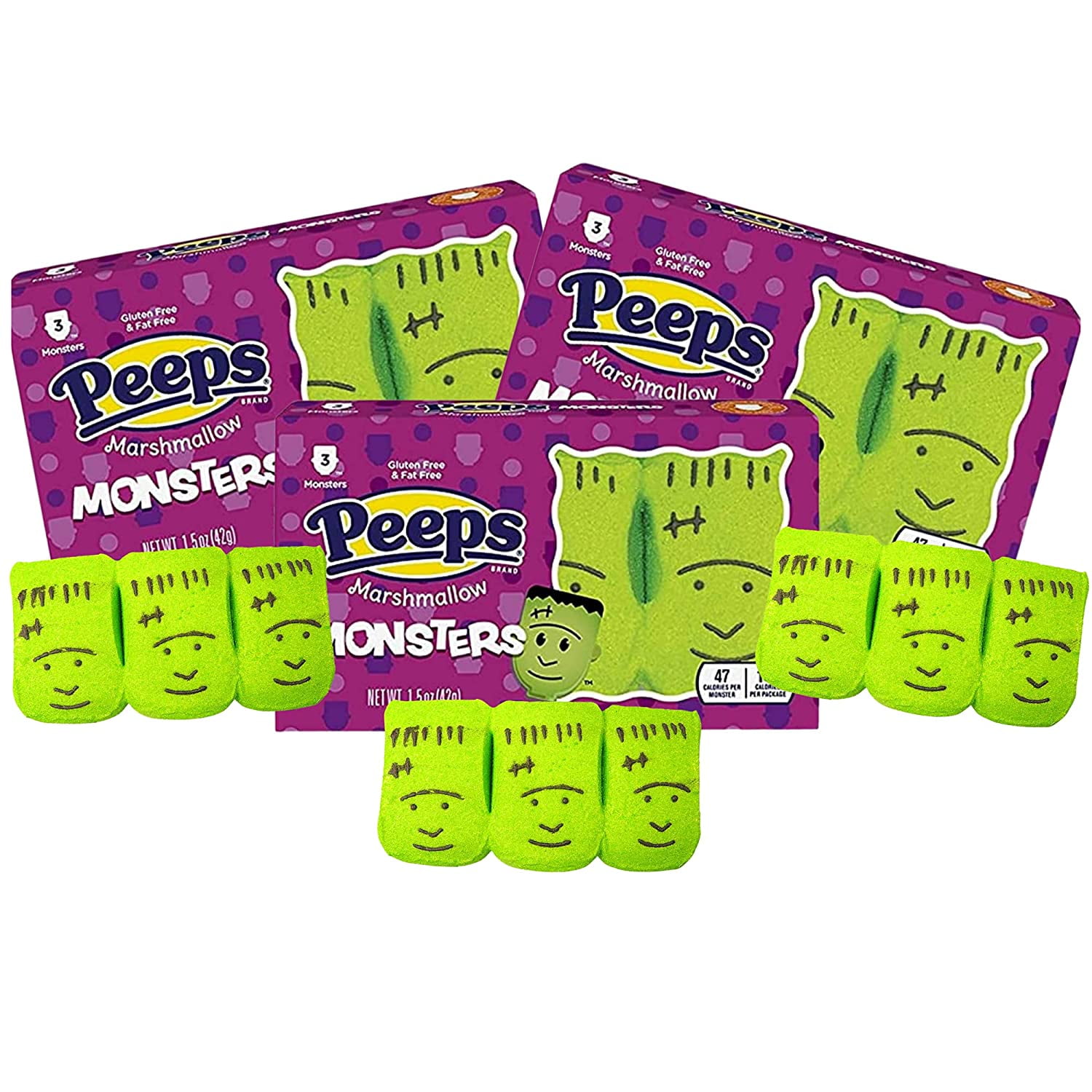 Peeps Halloween Marshmallow Candy, Fun Frankenstein Monster Shape ...