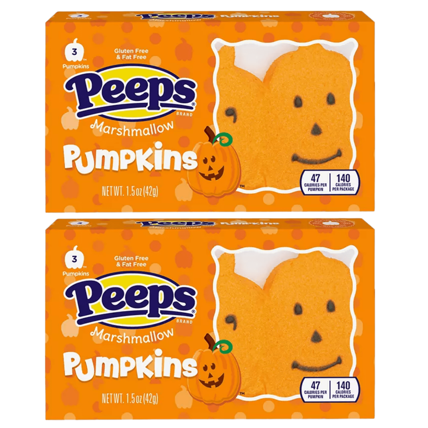 Halloween Peeps Marshmallows Pumpkins, Gluten Free & Fat Free Sugar ...