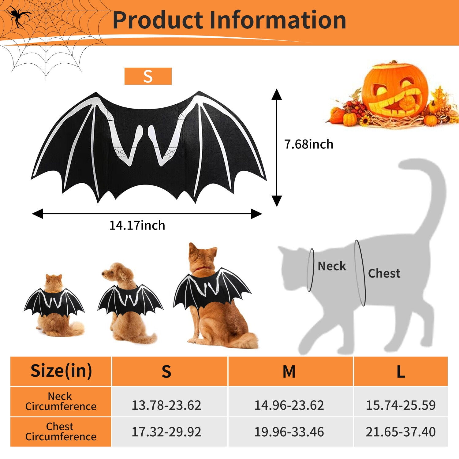 Halloween Pet Cat Dog Bat Wing/Spider Cosplay Clothing Fancy Dress Up ...