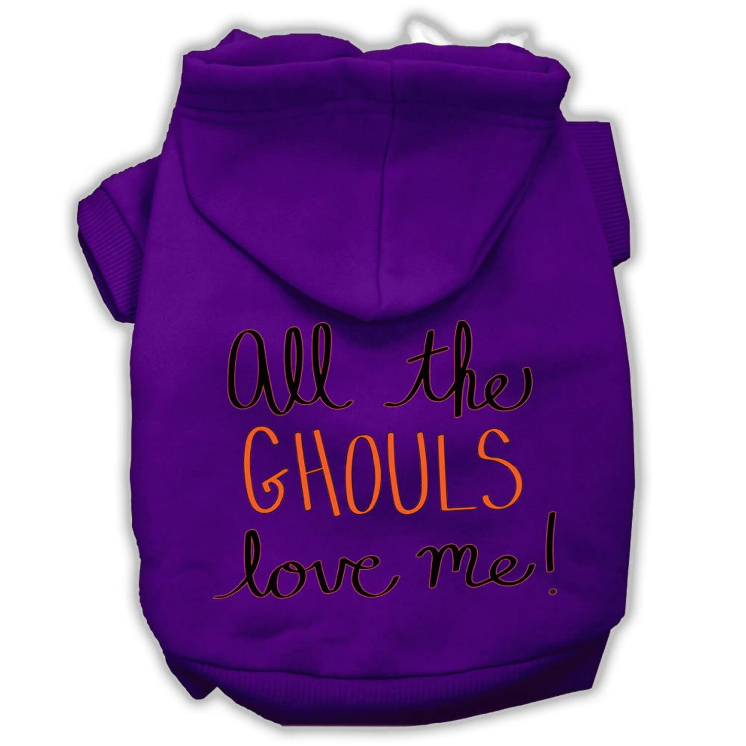 Halloween Pet, Dog Cat Hoodie Screen Printed, "All The Ghouls Love Me ...