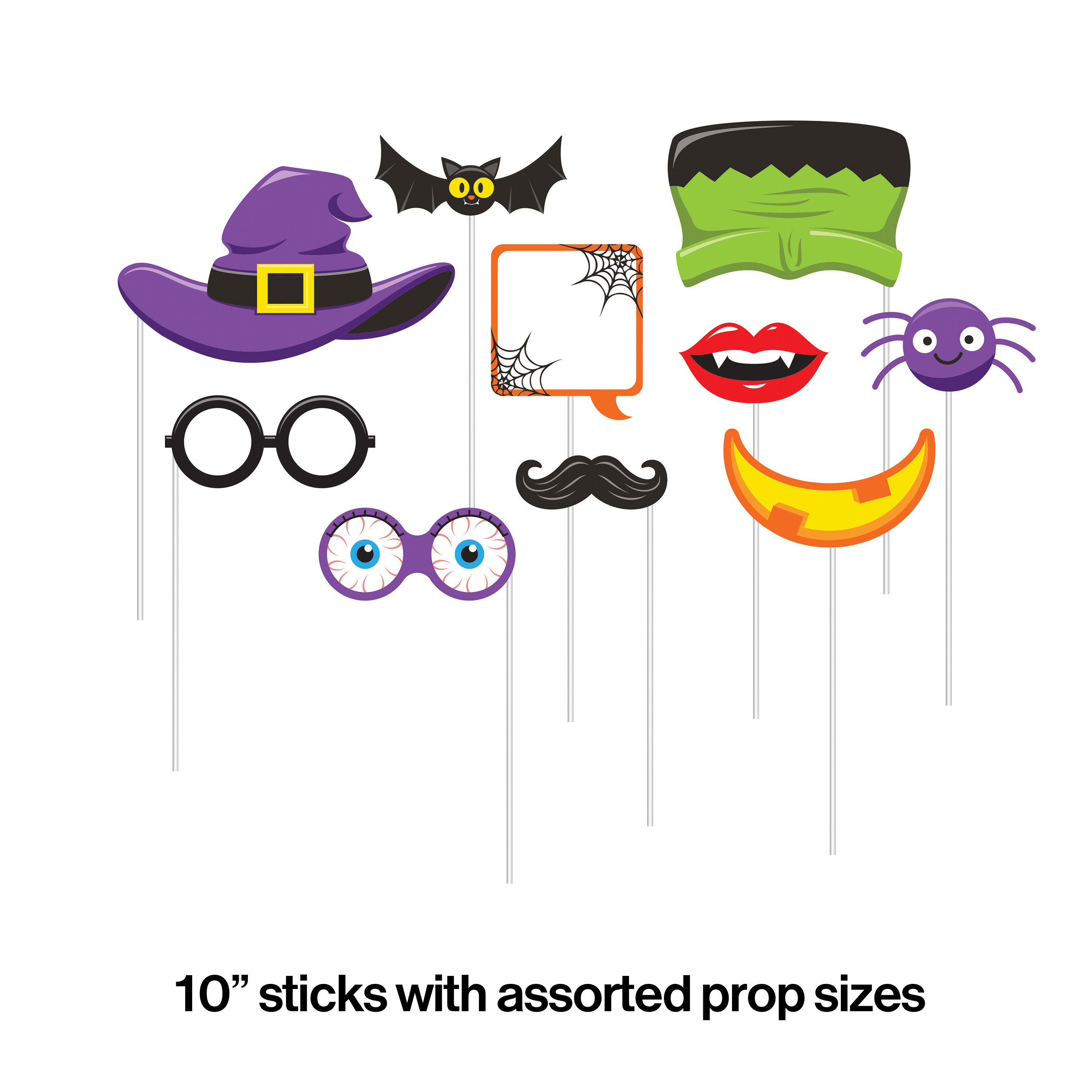 Halloween Photo Booth Props, 10 count - Walmart.com