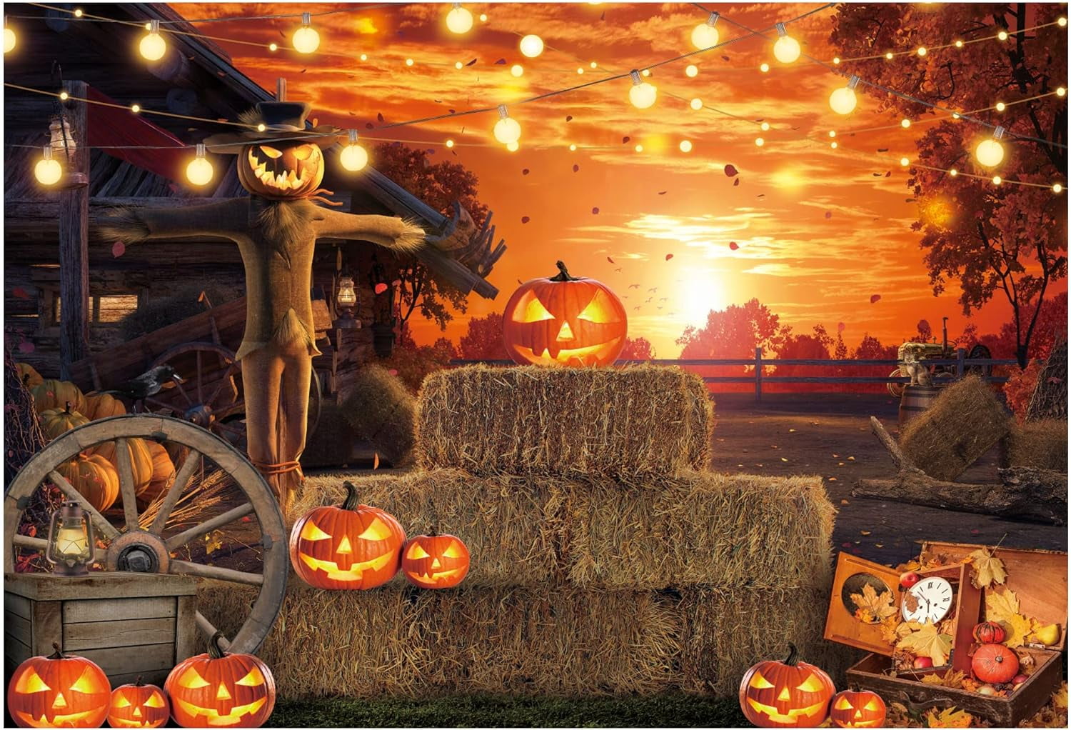 Halloween Photography Backdrop Hallowmas Eve Gloomy Devil Pumpkin ...