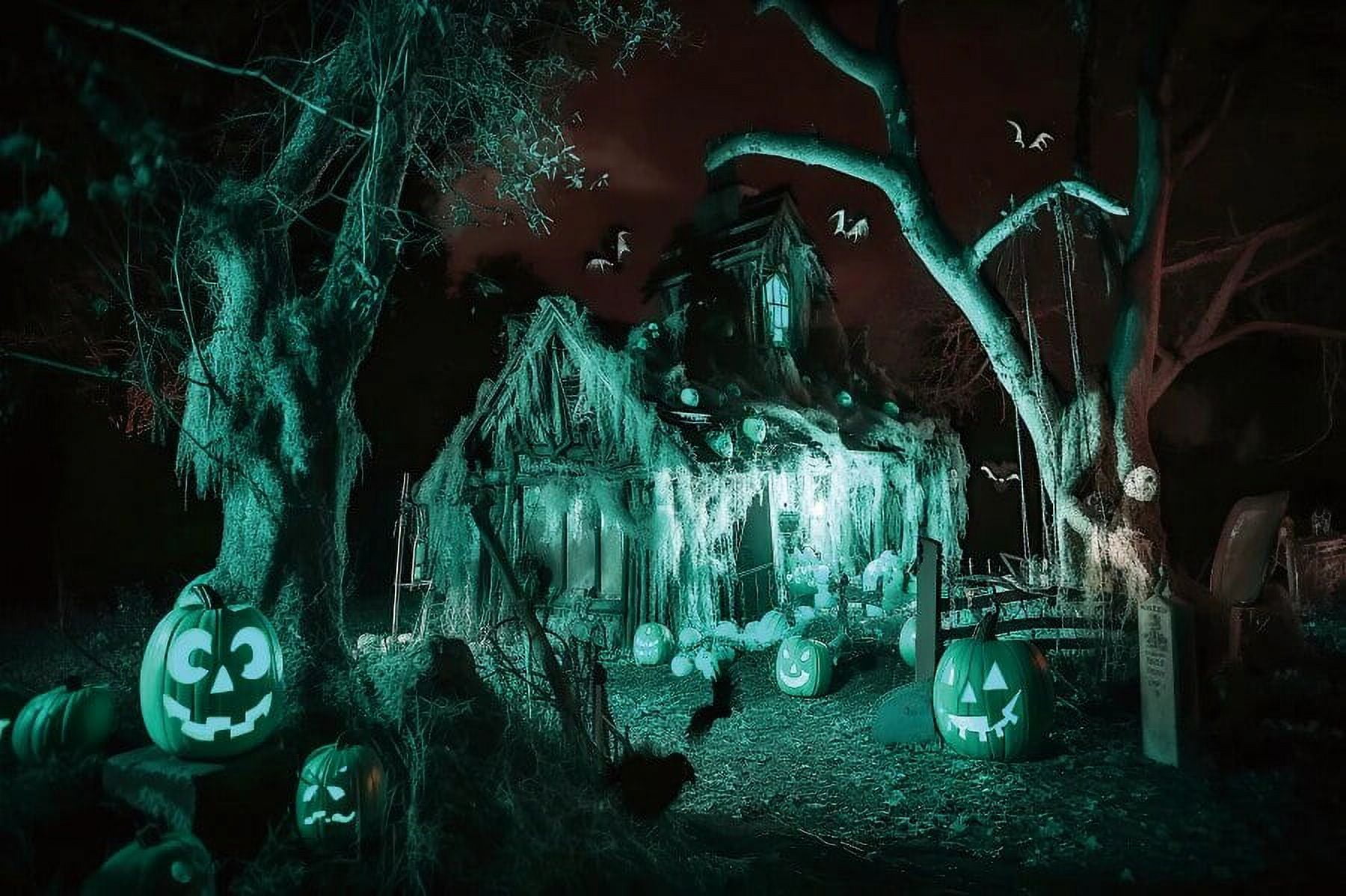 Halloween Photography Backdrop Scary Night Castle Horrible Pumpkin ...
