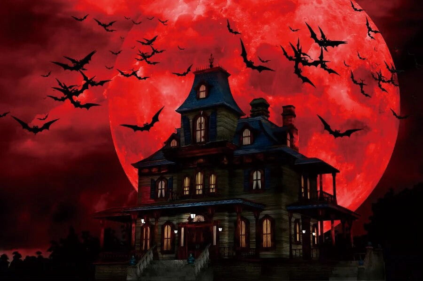 Halloween Photography Backdrop Scary Night Castle Horrible Pumpkin ...