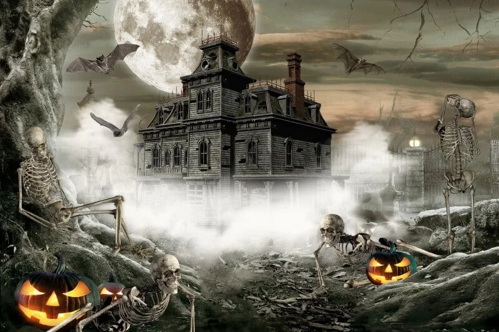 Halloween Photography Backdrop Scary Night Castle Horrible Pumpkin ...