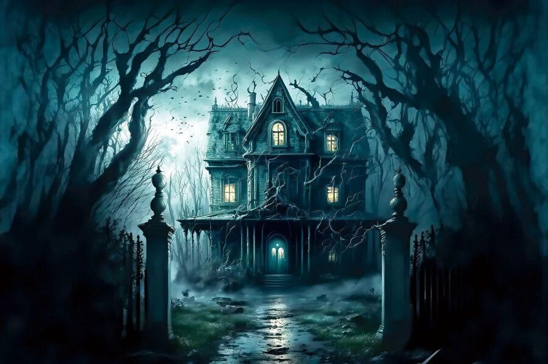 Halloween Photography Backdrop Scary Night Castle Horrible Pumpkin ...