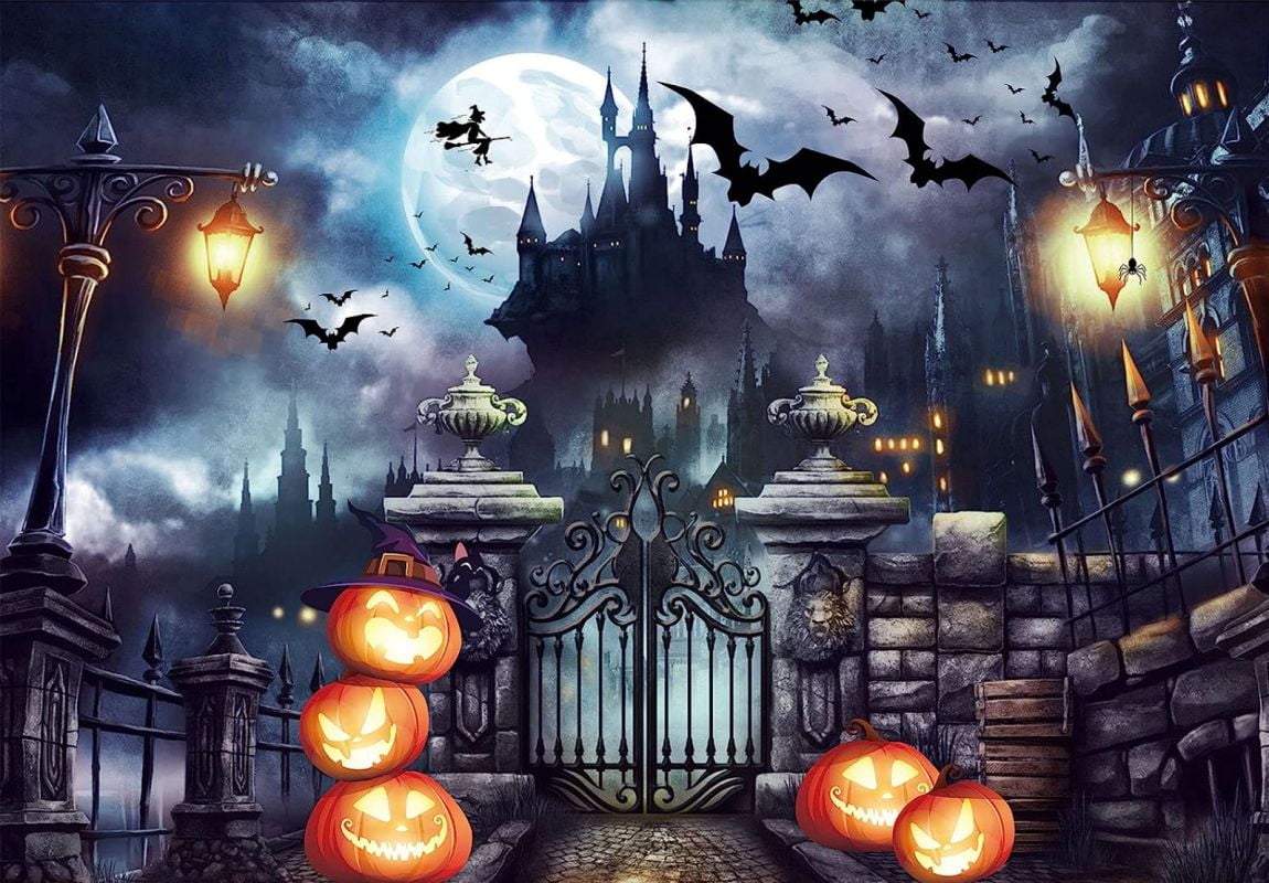 Halloween Photography Backdrop Starry Sky Moon Night Background ...