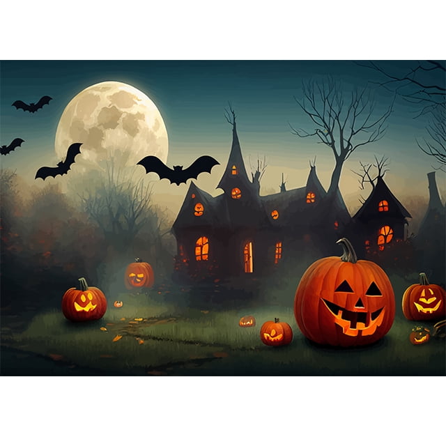 Halloween Photography Backdrop Tomb Park Terrible Night Party Decor ...