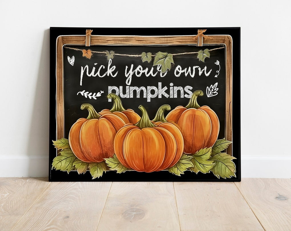 Halloween Pick Your Own Pumpkins, Fall Pumpkins Art Print, Halloween ...