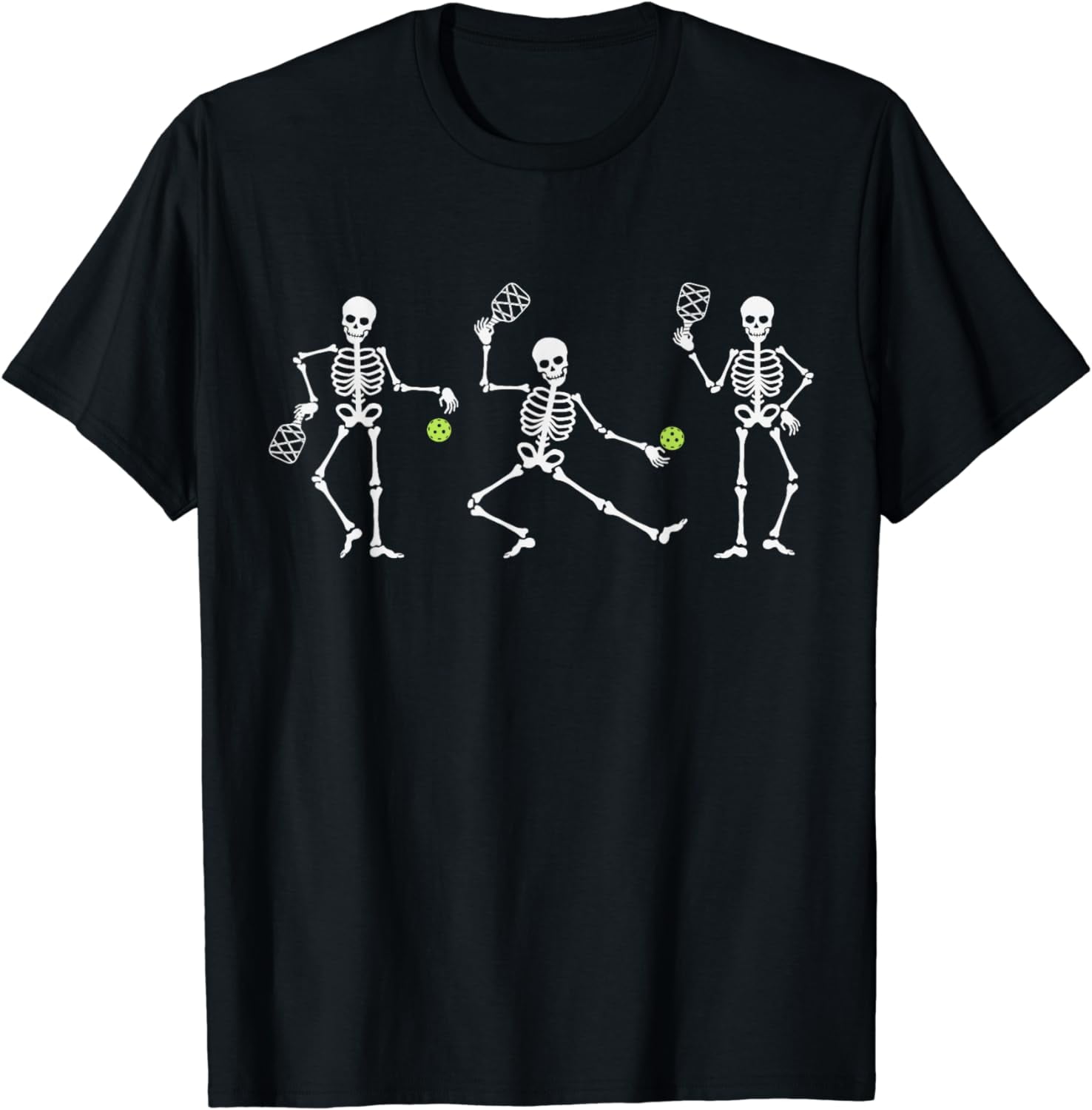 Halloween Pickleball Costume Skeletons Playing Pickleball T-Shirt ...