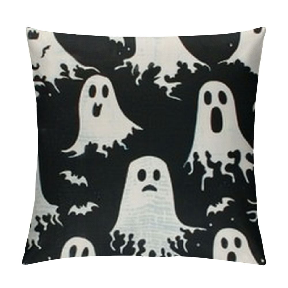 Halloween Pillow Covers Skeleton Bats Black Cat Ghost Halloween Pillows ...