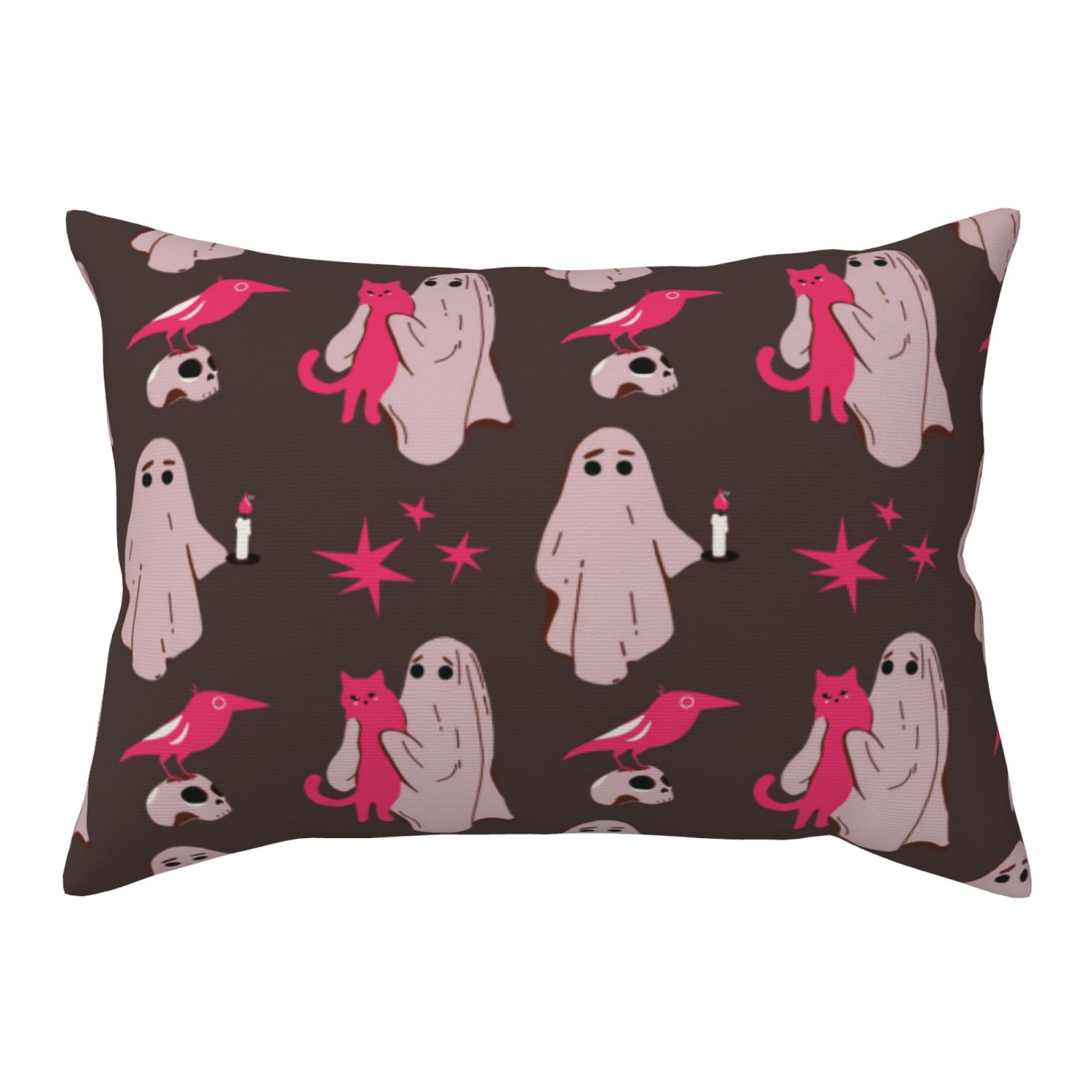 Halloween Pillow Covers, pink cat halloween spooky Pillow Cases ...