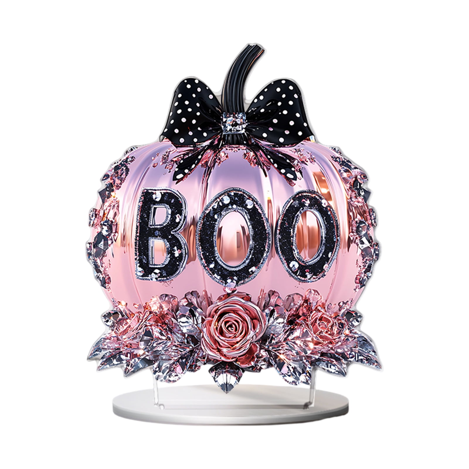 Halloween Pink Crystal Pumpkin 2D Acrylic Tale Decoration, Fung-hwang ...